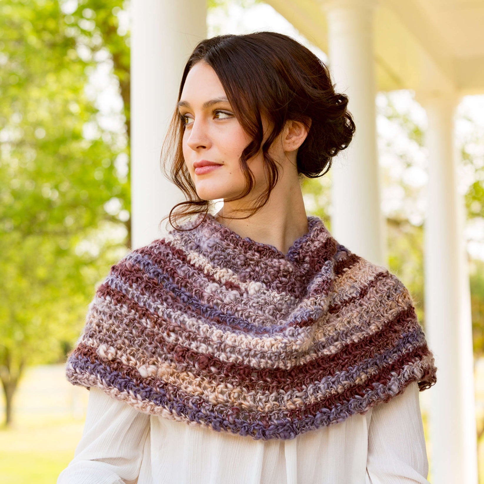Red Heart Spiced Up Shoulder Cozy | Yarnspirations
