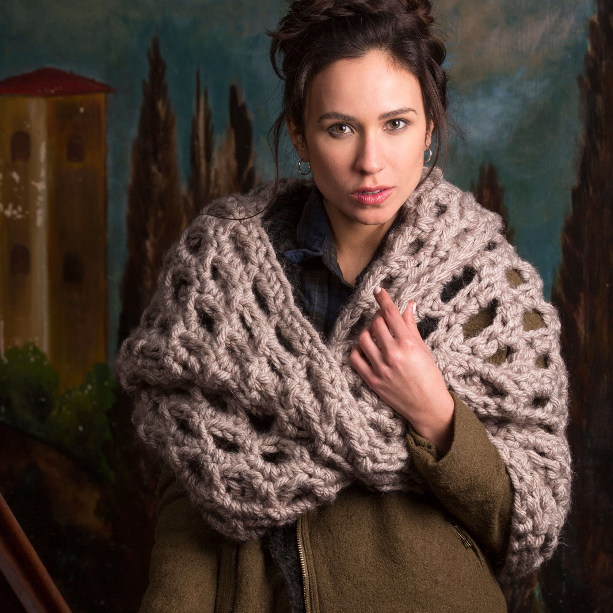 Free Easy Red Heart Back to Scotland Cowl Crochet Pattern | Yarnspirations