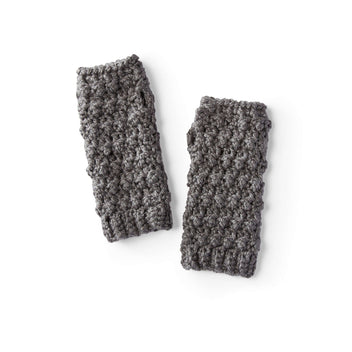 Free Easy Red Heart Faux Bobble Wristers Crochet Pattern | Yarnspirations