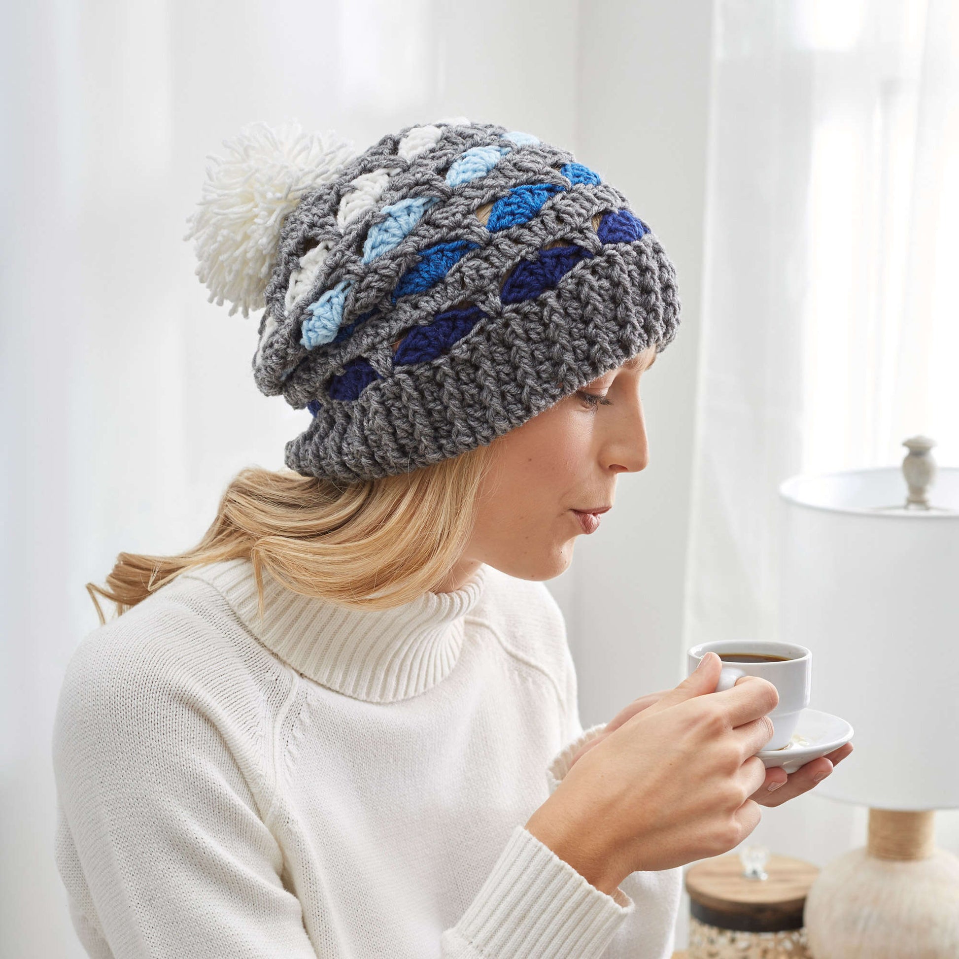 Red Heart Striping Shells Hat | Yarnspirations