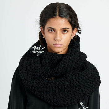 Free Beginner Red Heart Wednesday-Inspired Snood Crochet Pattern ...