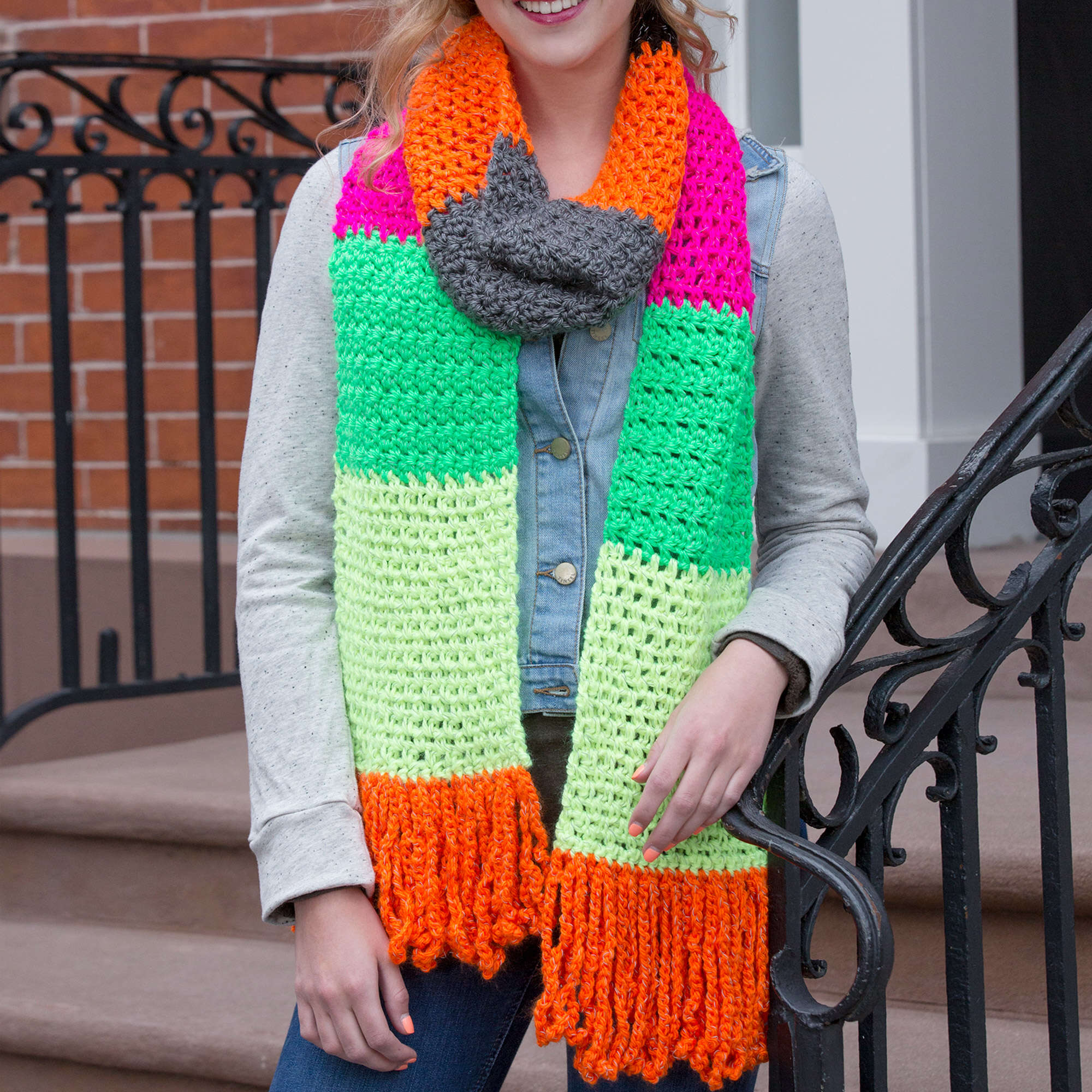 Free Easy Red Heart Shine on Scarf Crochet Pattern | Yarnspirations