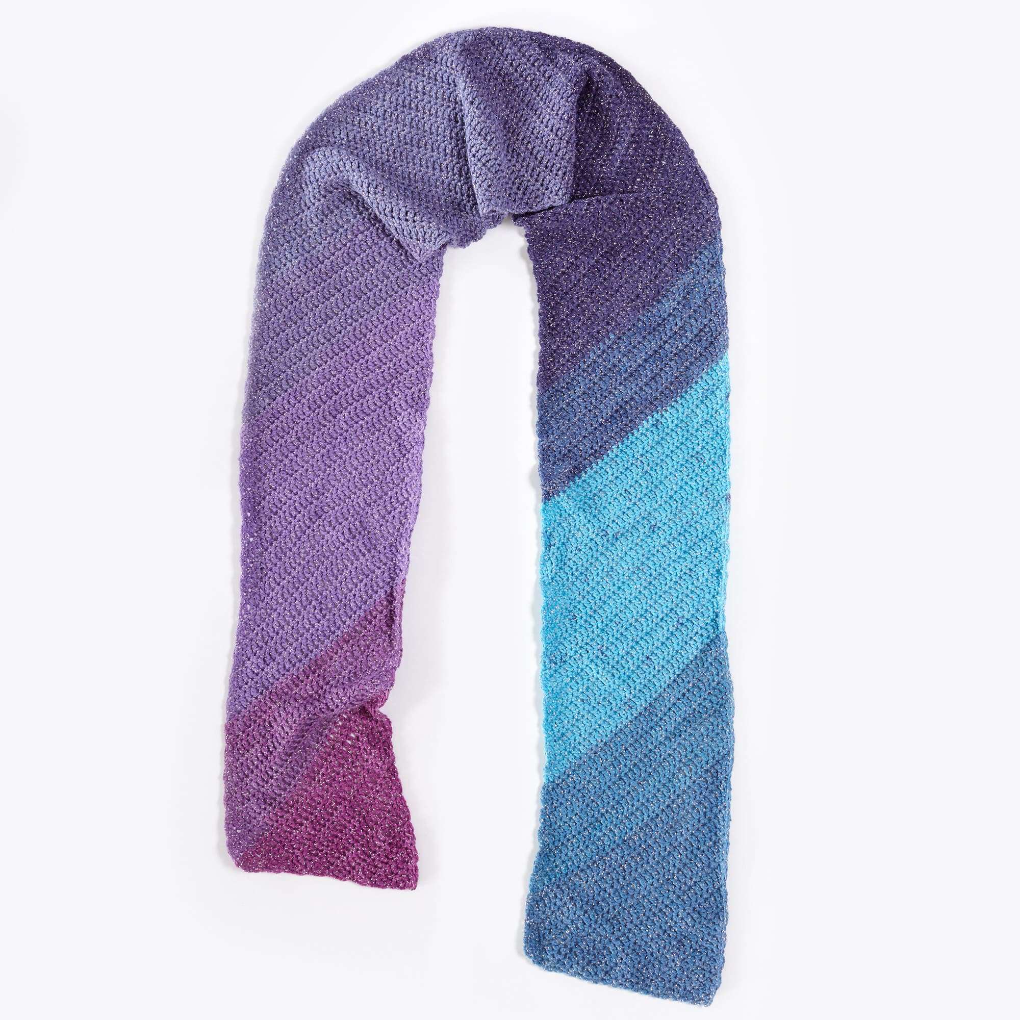 Free Easy Red Heart Gradient Sparkle Scarf Crochet Pattern | Yarnspirations