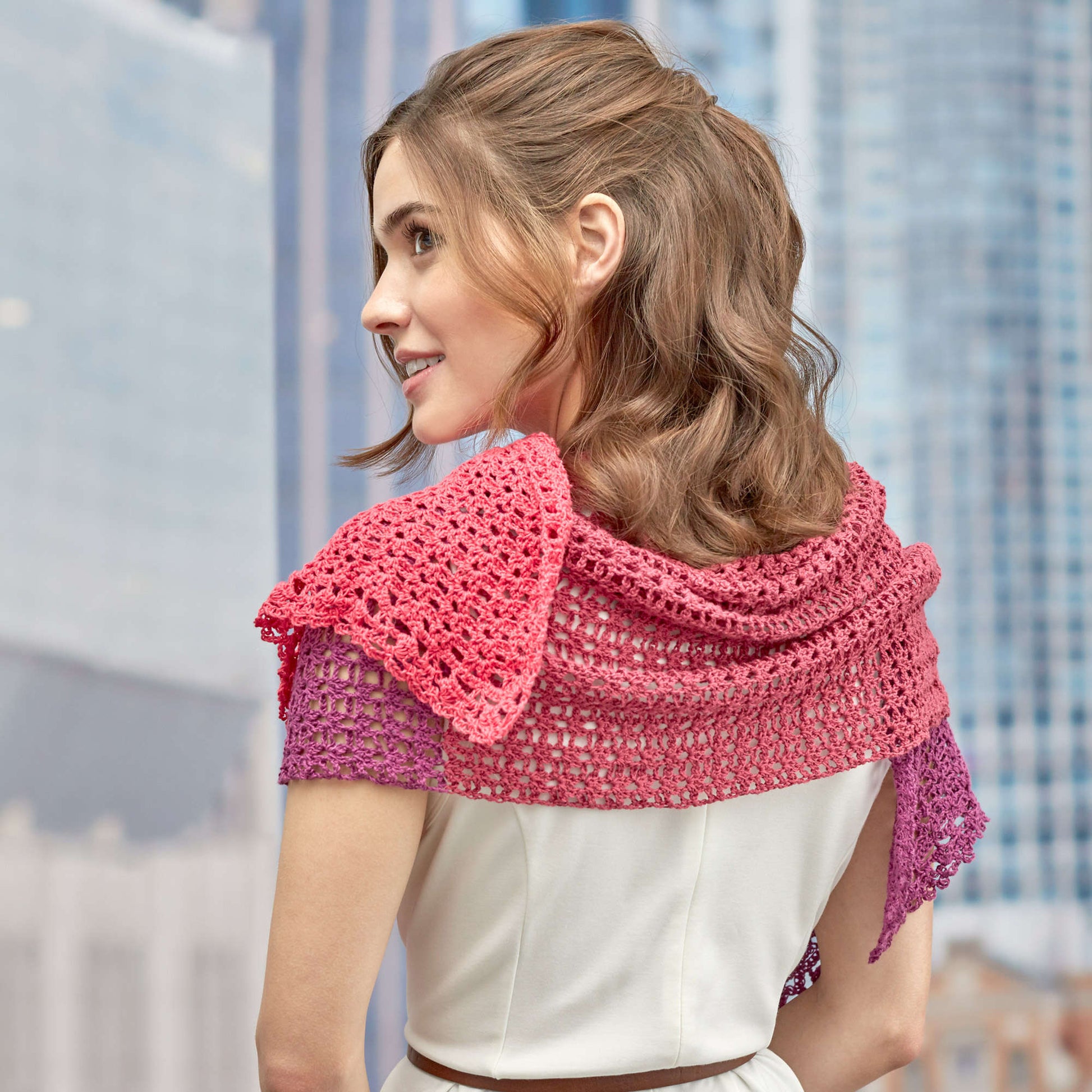 Free Red Heart Delicate Romance Shawl Crochet Pattern | Yarnspirations