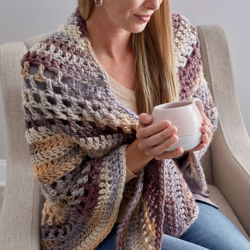 Free Easy Red Heart Wrap-ture Crocheted Shawl Crochet Pattern ...
