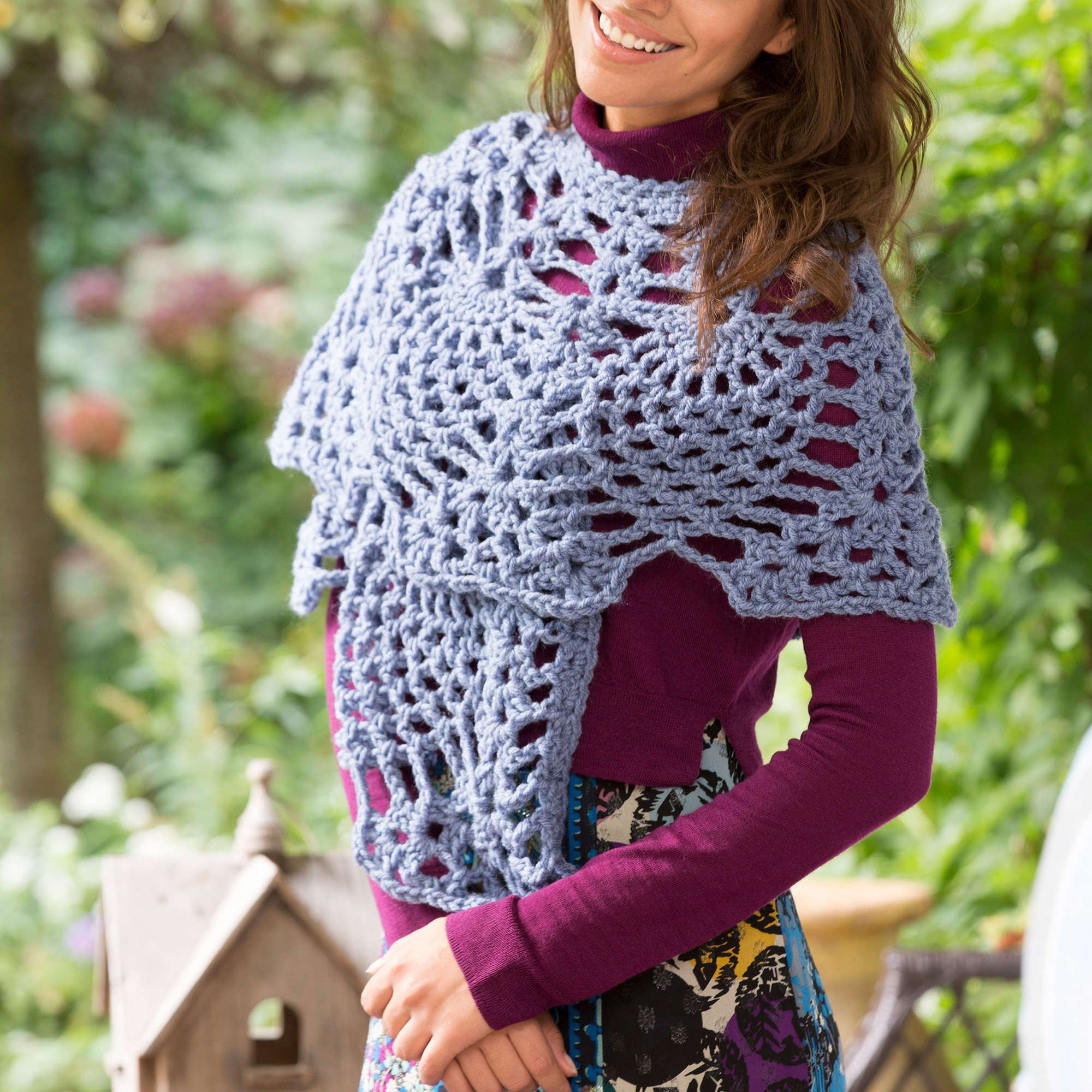 Free Red Heart Lacy Elegance Shawl Crochet Pattern | Yarnspirations