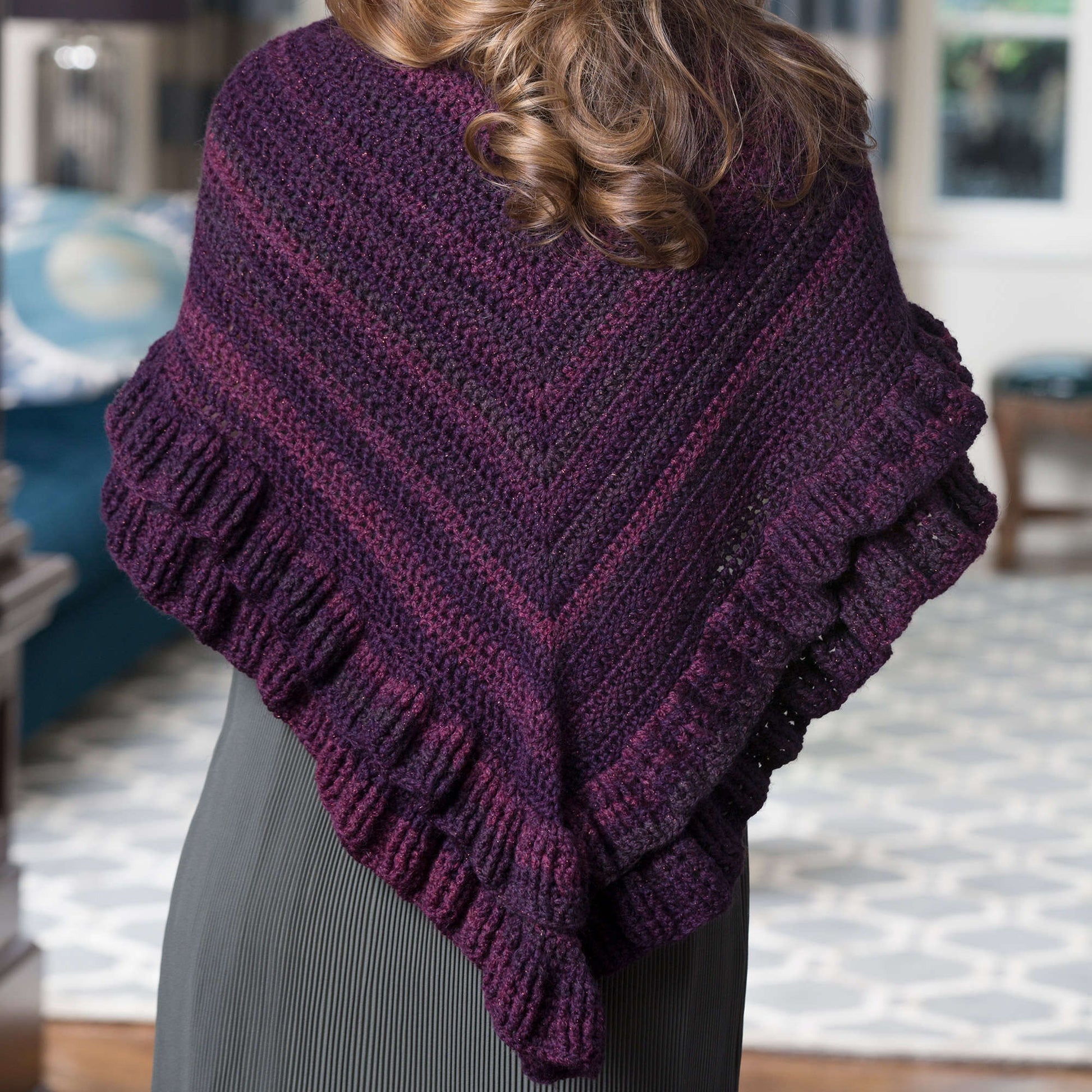 Free Red Heart Evening Shades Shawl Crochet Pattern | Yarnspirations