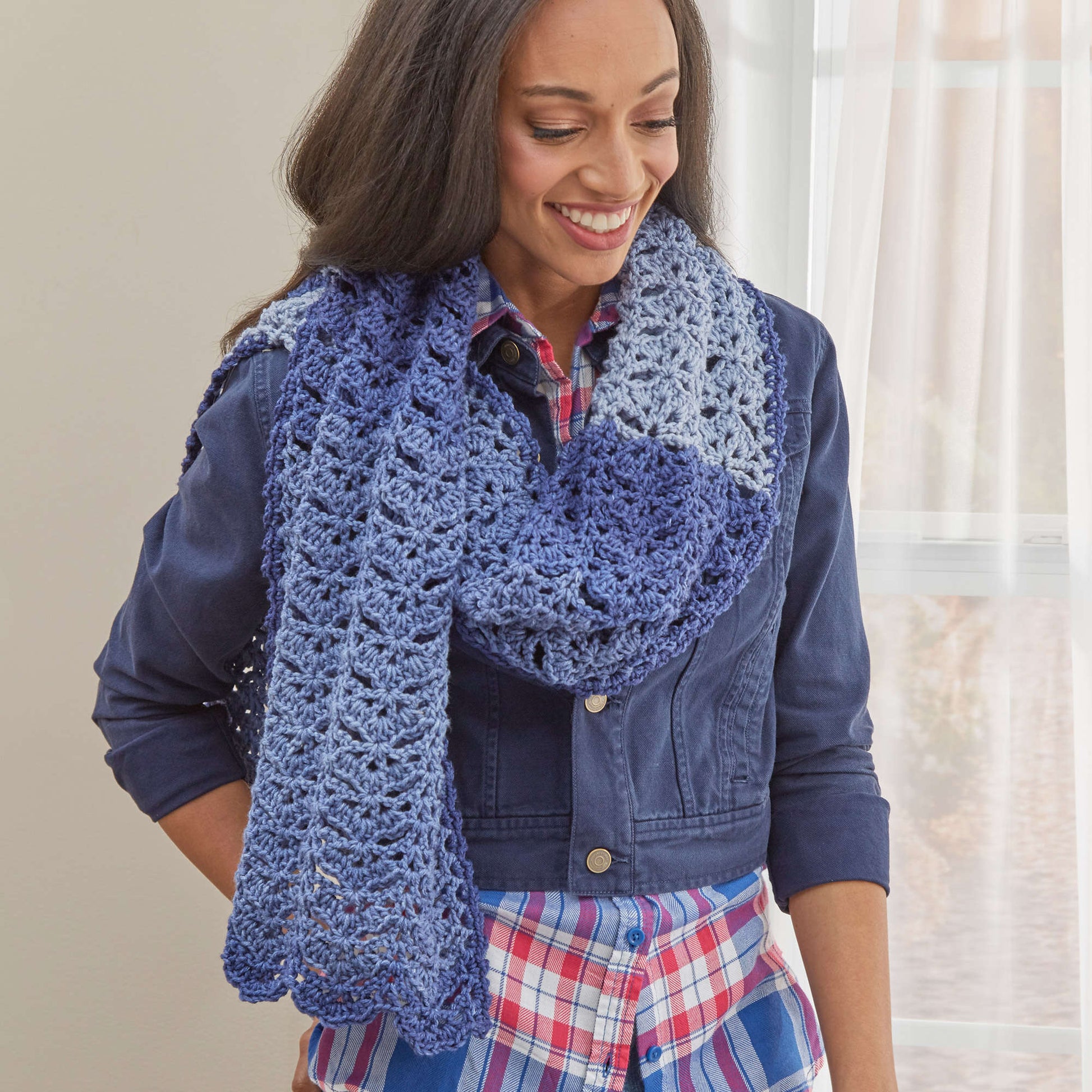 Free Red Heart Comfortable Color Shawl Crochet Pattern | Yarnspirations