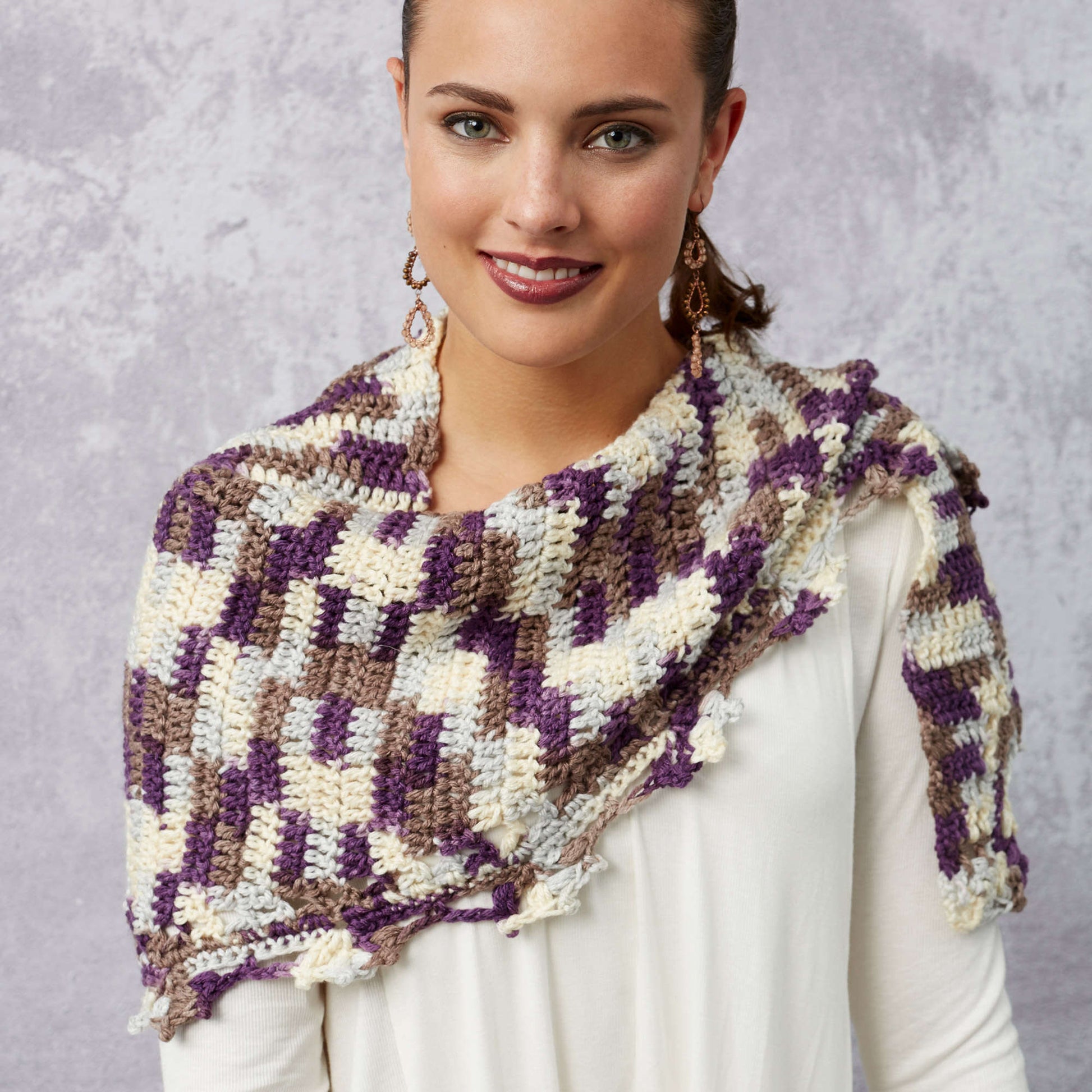 Free Easy Red Heart Iris Shawl Crochet Pattern | Yarnspirations