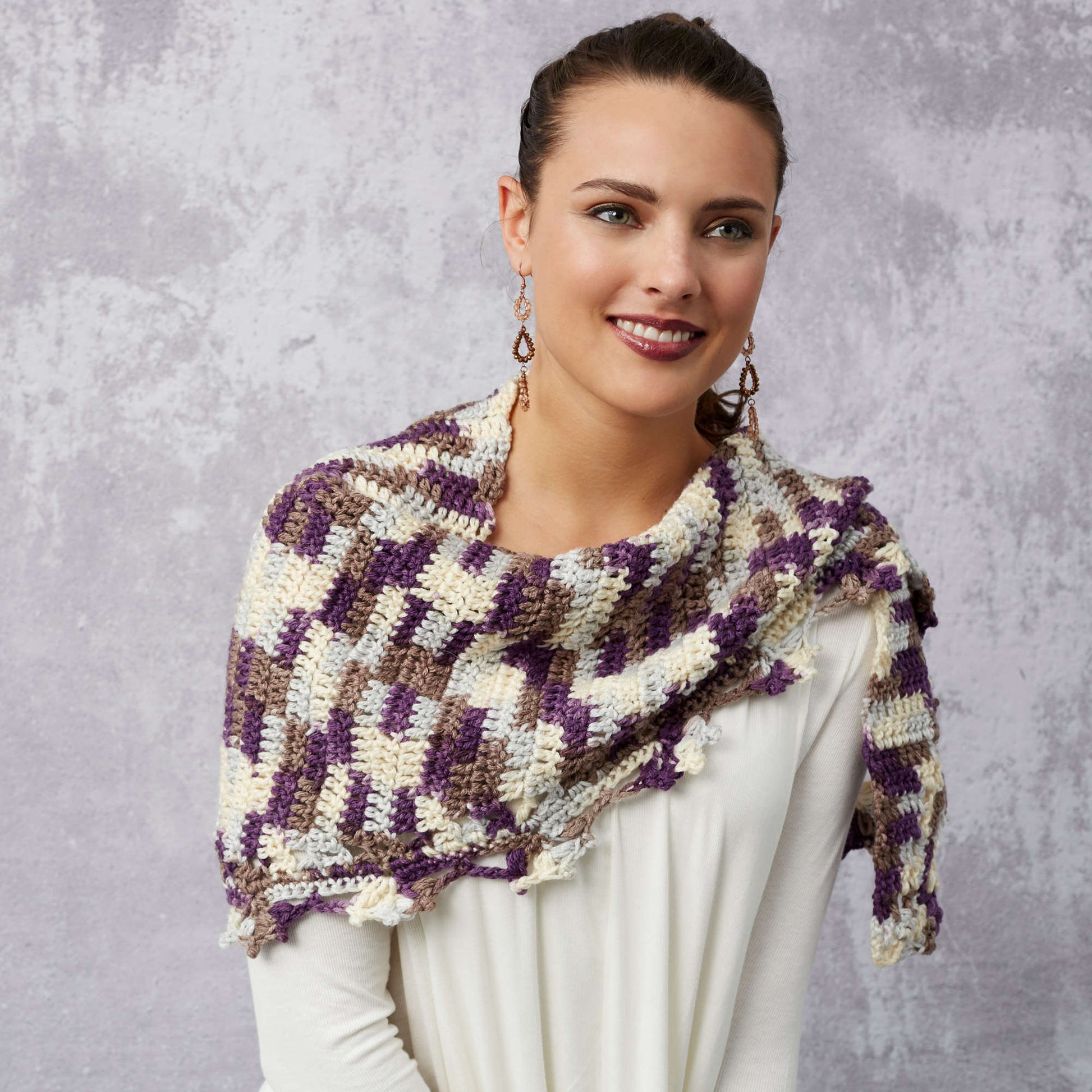 Free Easy Red Heart Iris Shawl Crochet Pattern | Yarnspirations