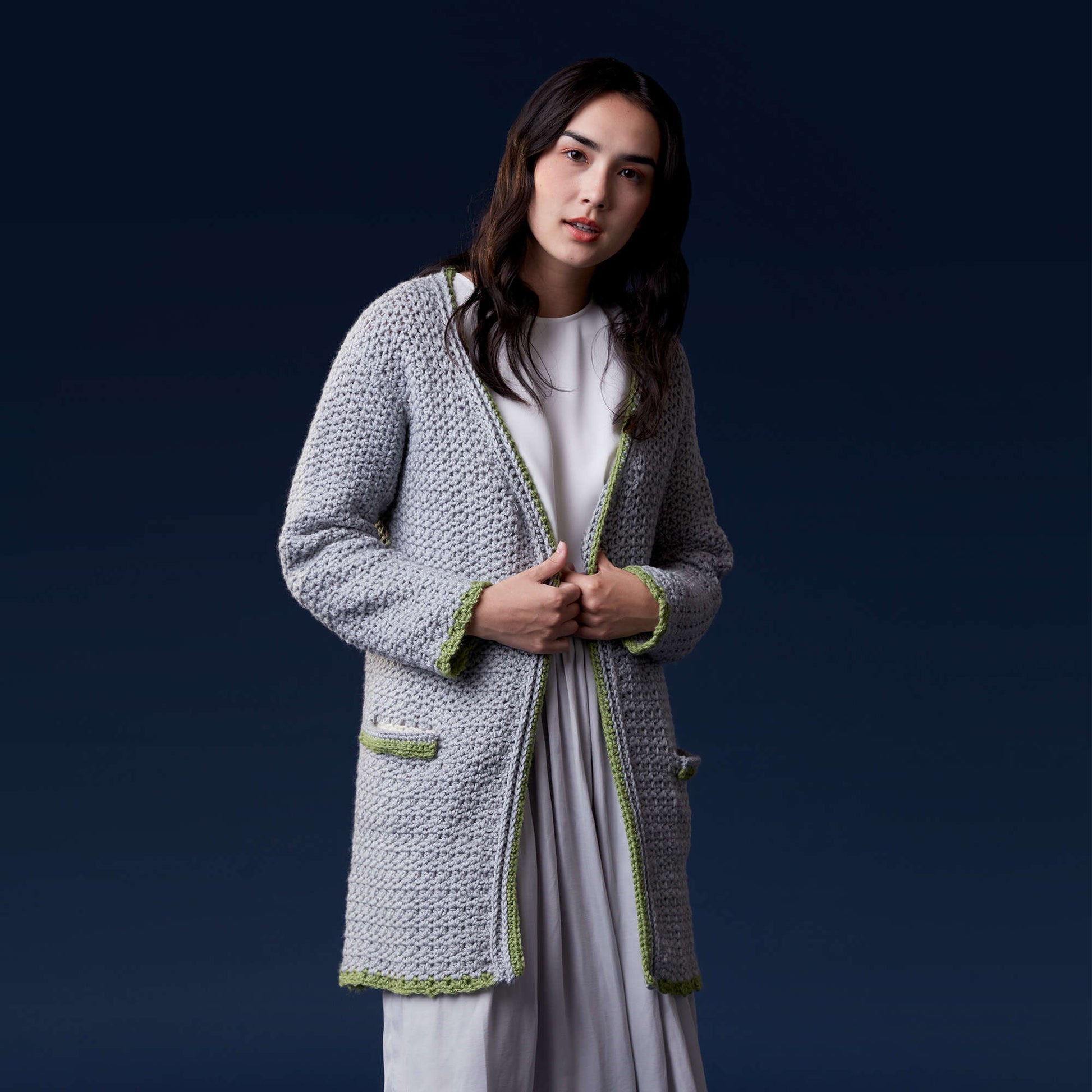 Free Red Heart Sweet Detail Cardigan Crochet Pattern | Yarnspirations