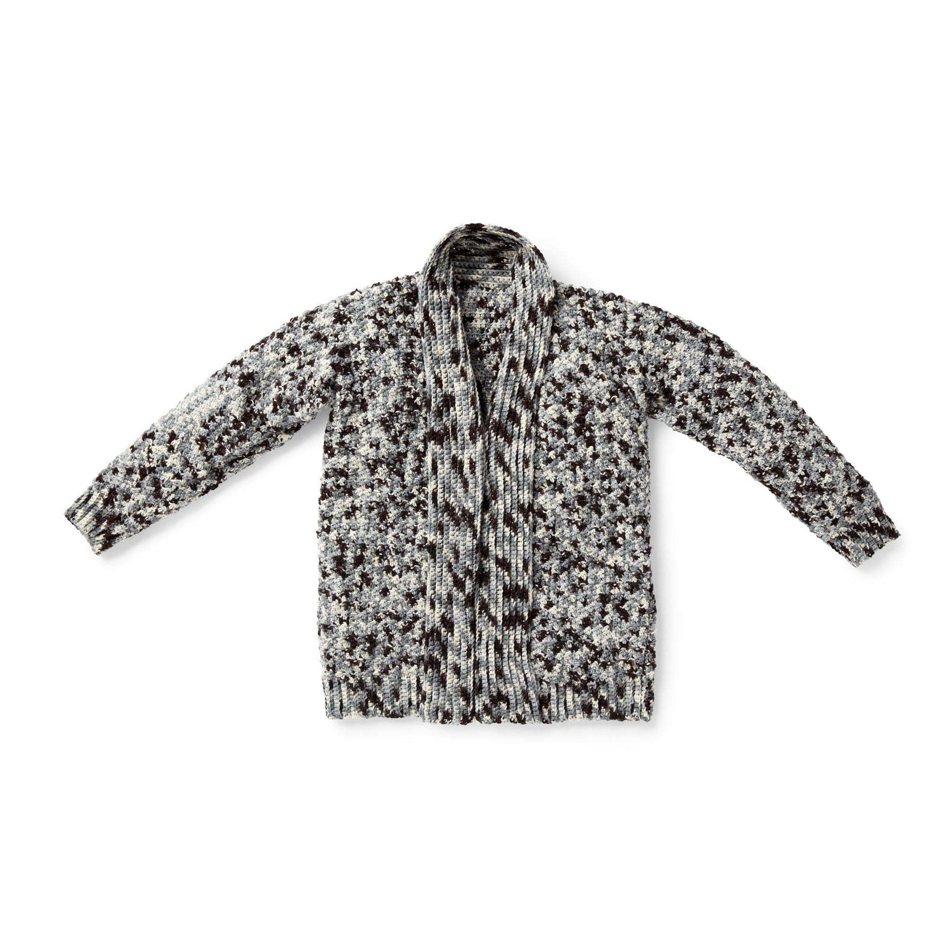 Free Easy Red Heart Tiny Texture Cardigan Crochet Pattern | Yarnspirations