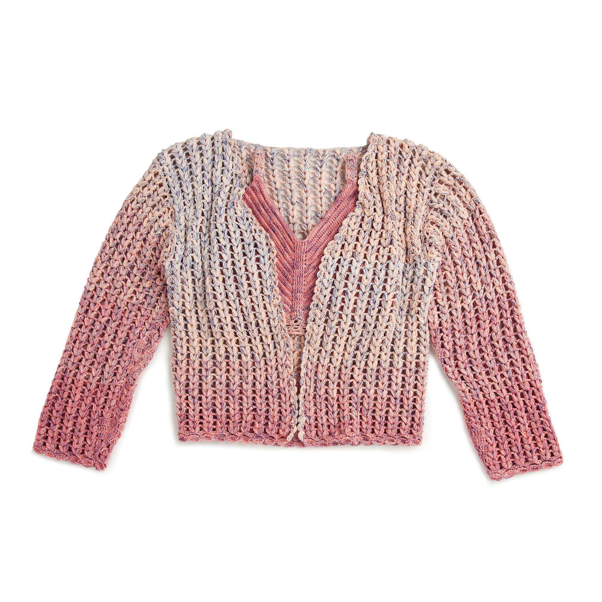 Free Red Heart Eyelet Stitch Cardigan Crochet Pattern | Yarnspirations