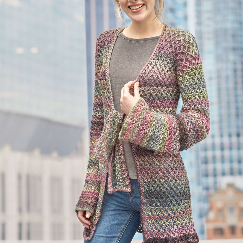 Red Heart Tie-Front Lover's Knot Jacket | Yarnspirations