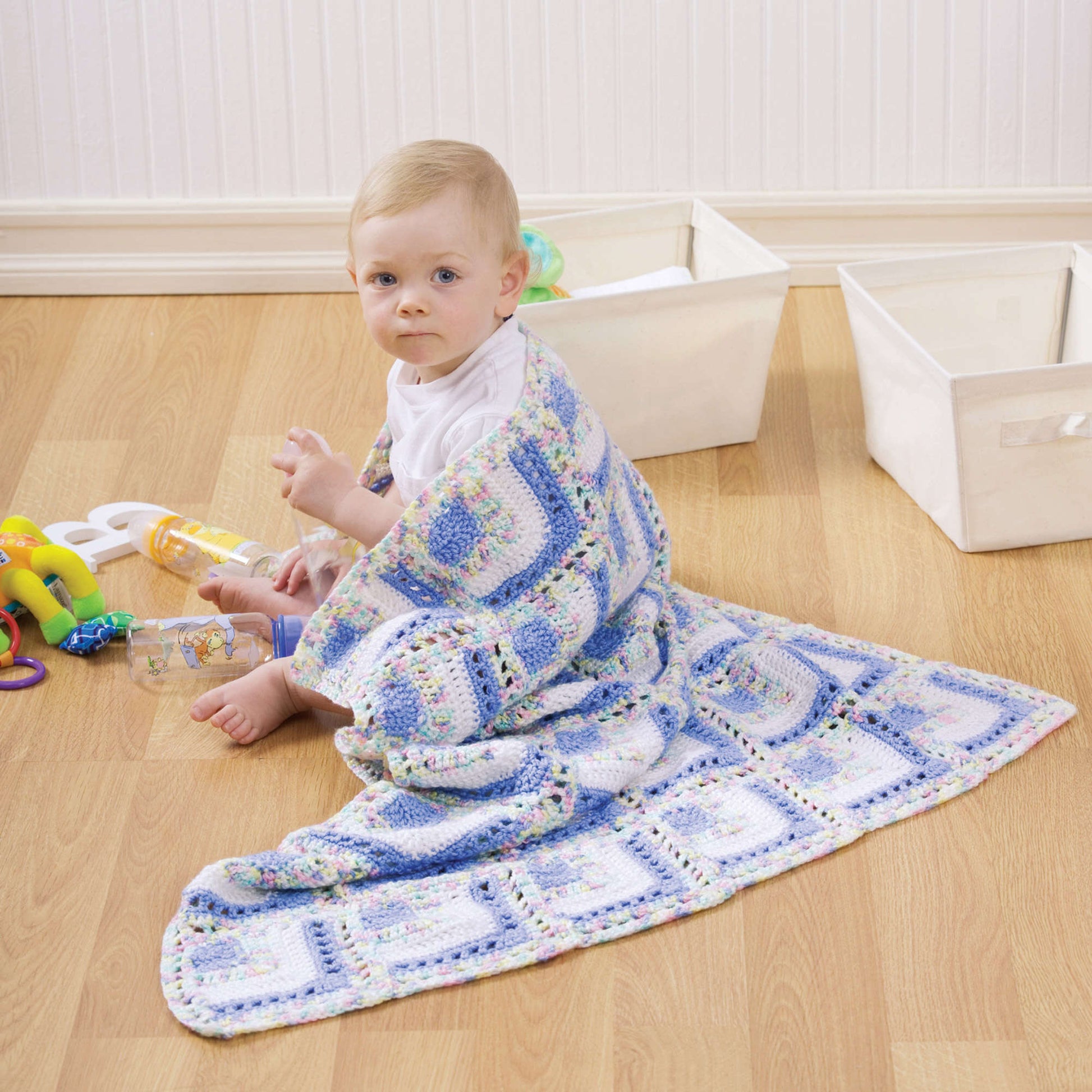 Free Easy Red Heart Mitered Blanket Crochet Pattern | Yarnspirations