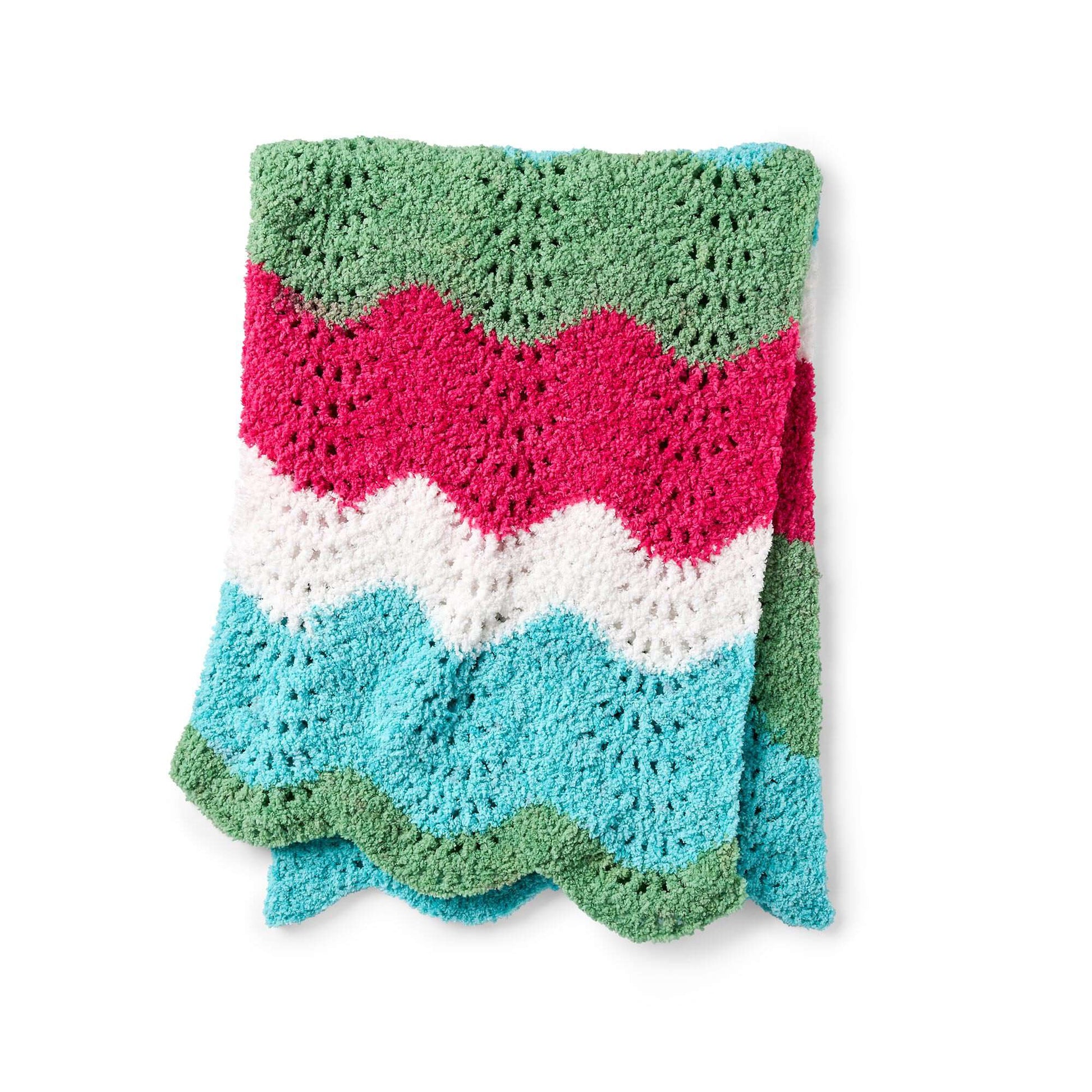 Free Easy Red Heart Wavy Stripes Blanket Crochet Pattern | Yarnspirations