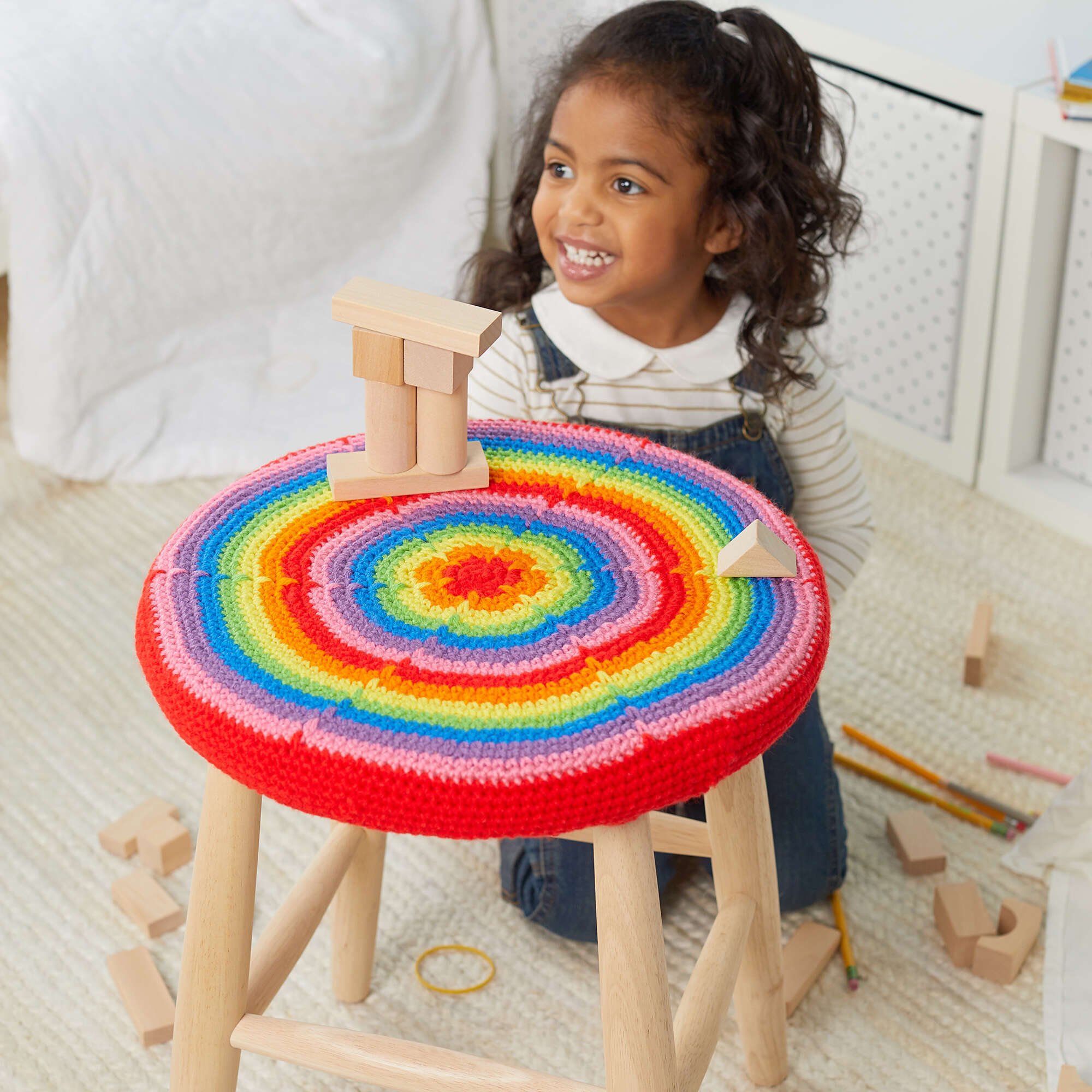 Crochet Bar Stool Cover Pattern Lemon Circle Crochet Stool Cover