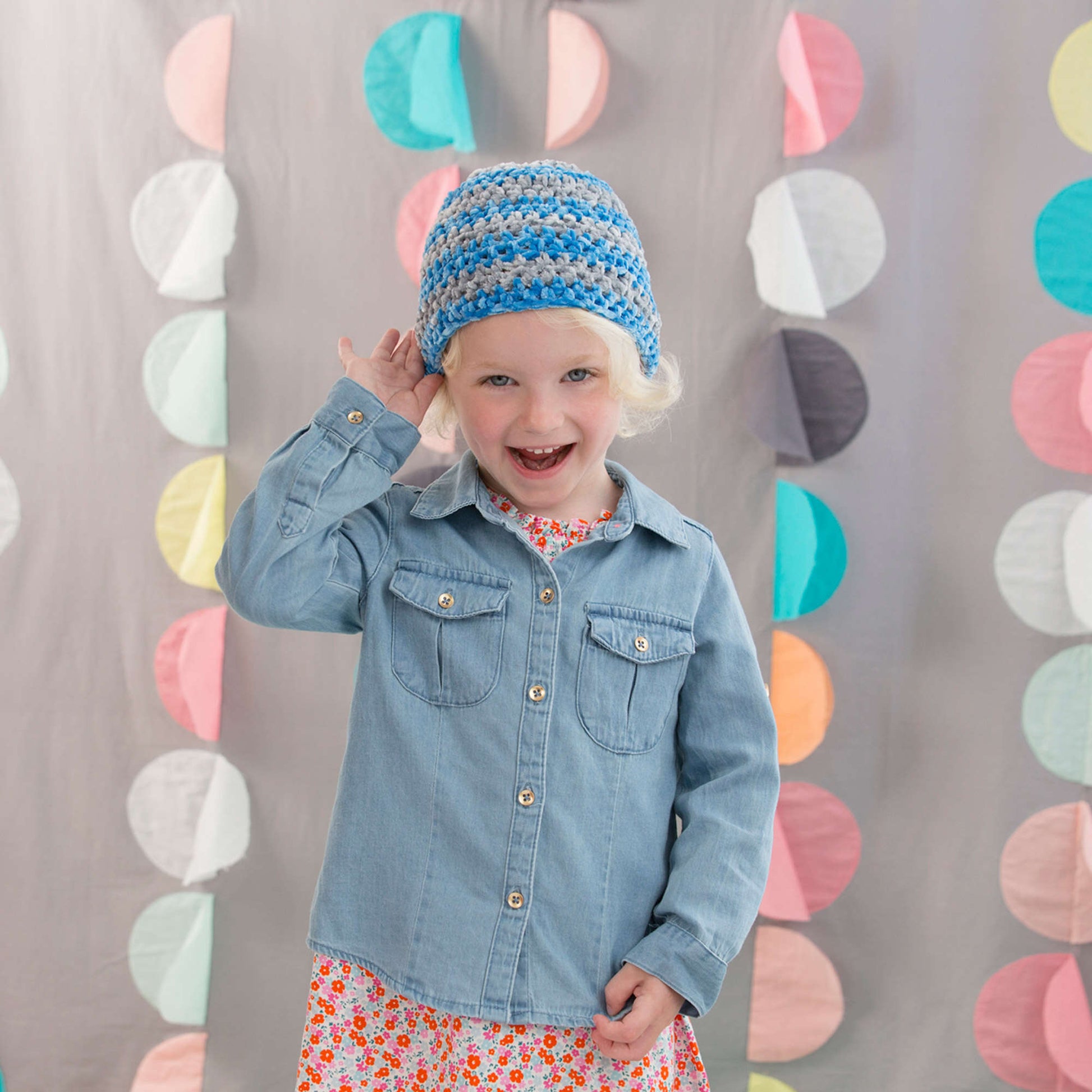 Free Easy Red Heart Soft Stripes Beanie Crochet Pattern | Yarnspirations