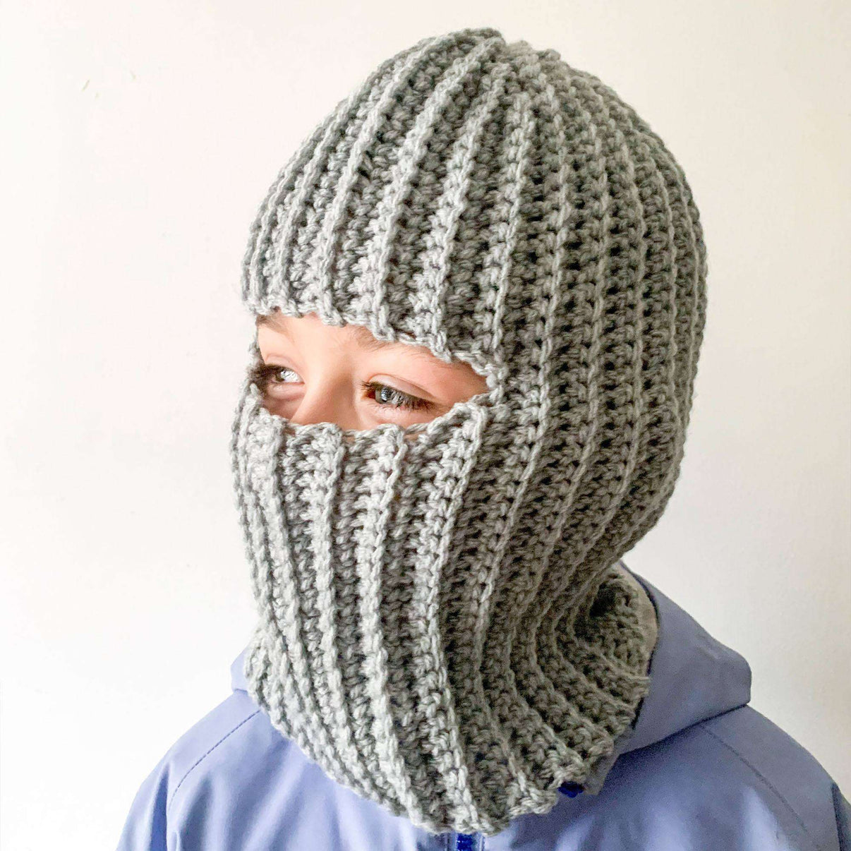 Red Heart Crochet Ribbed Balaclava For Kids | Yarnspirations