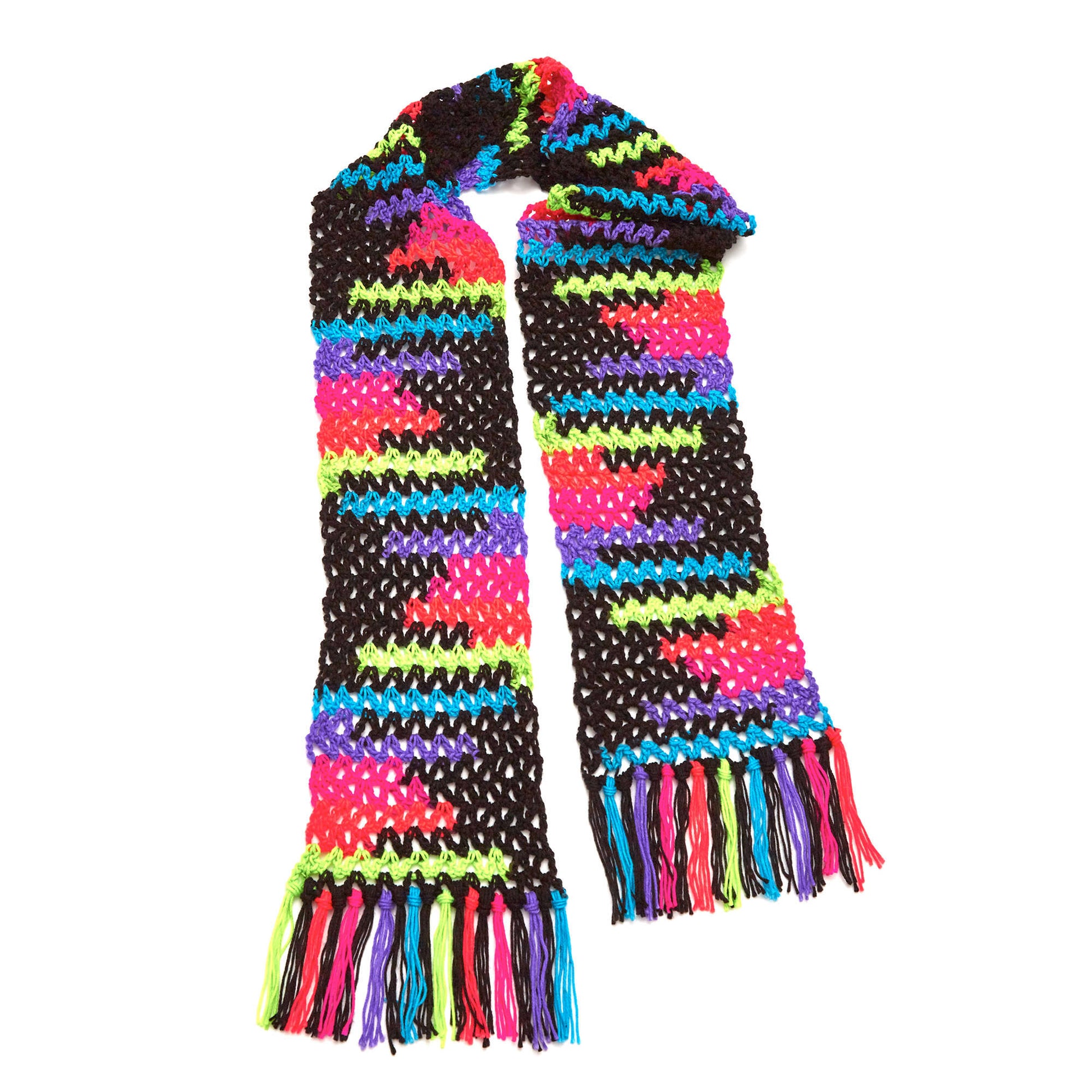 Free Red Heart Planned Pooling Scarf Crochet Pattern | Yarnspirations