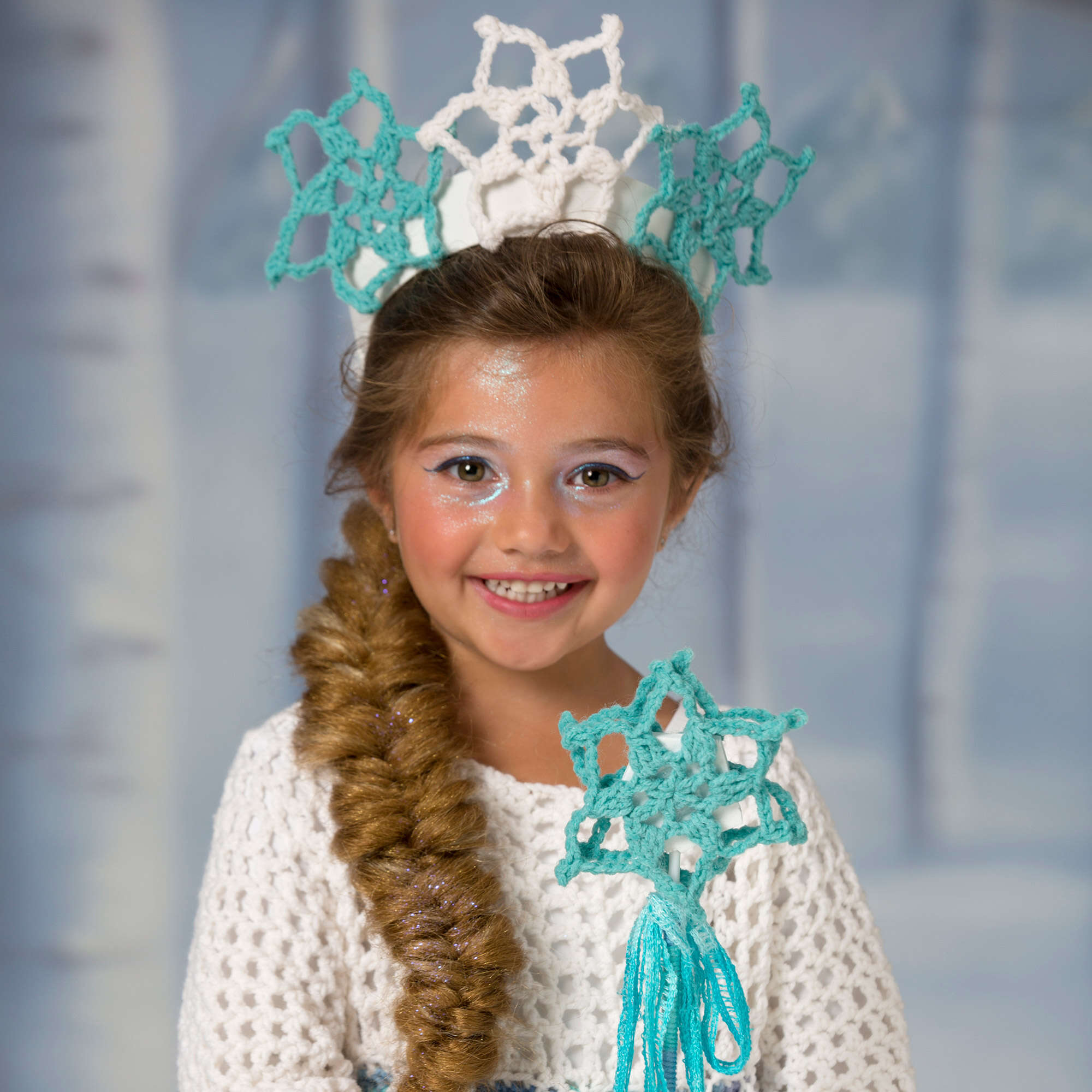 Free Easy Red Heart Snow Princess Tiara & Wand Crochet Pattern ...