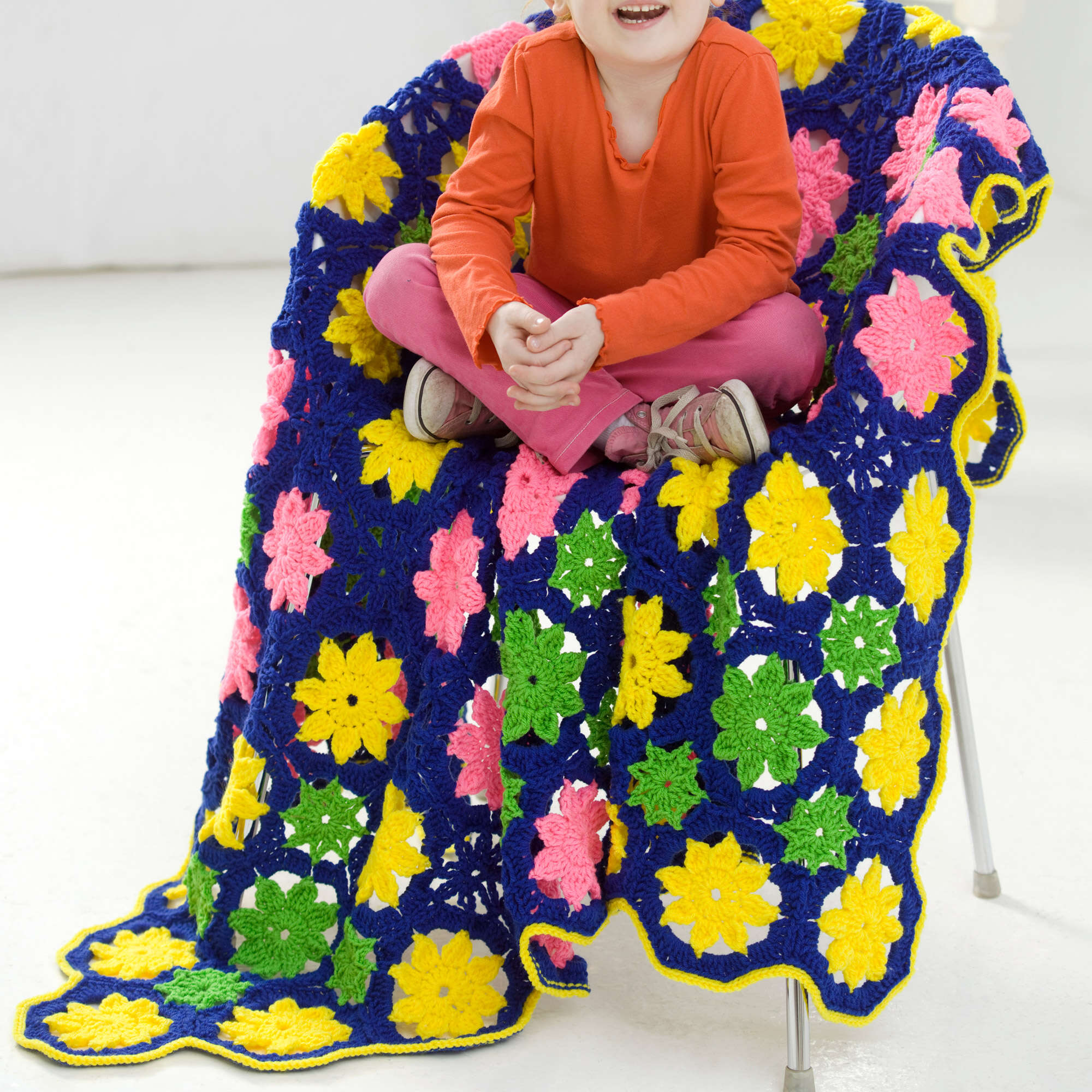 Free Red Heart Bright Throw Crochet Pattern | Yarnspirations