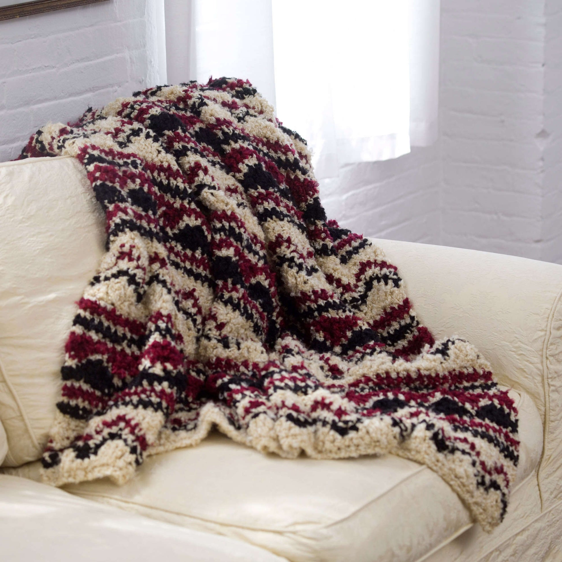 Free Beginner Red Heart Soft Wave Chevron Throw Crochet Pattern ...
