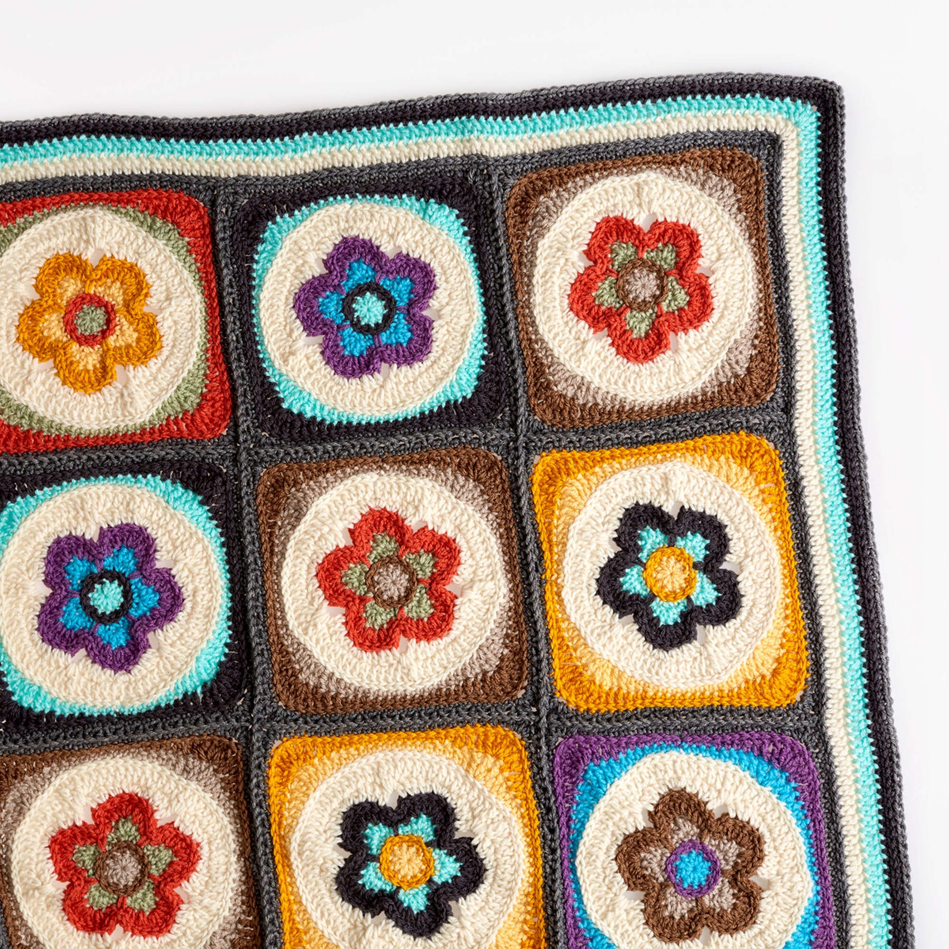 Red Heart Flower Power Crochet Blanket | Yarnspirations