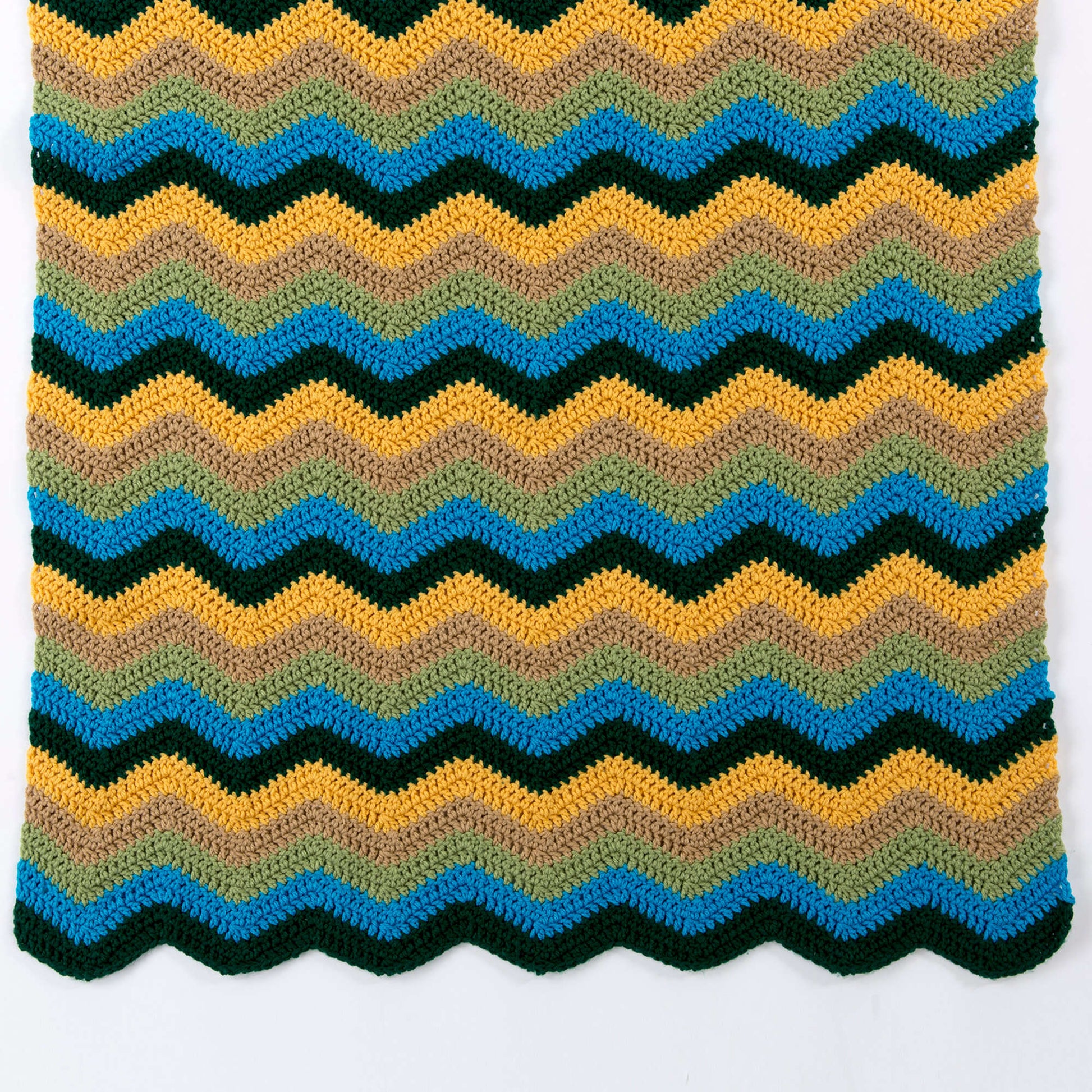 Free Easy Red Heart 5-Color Radiating Ripple Throw Crochet Pattern | Yarnspirations