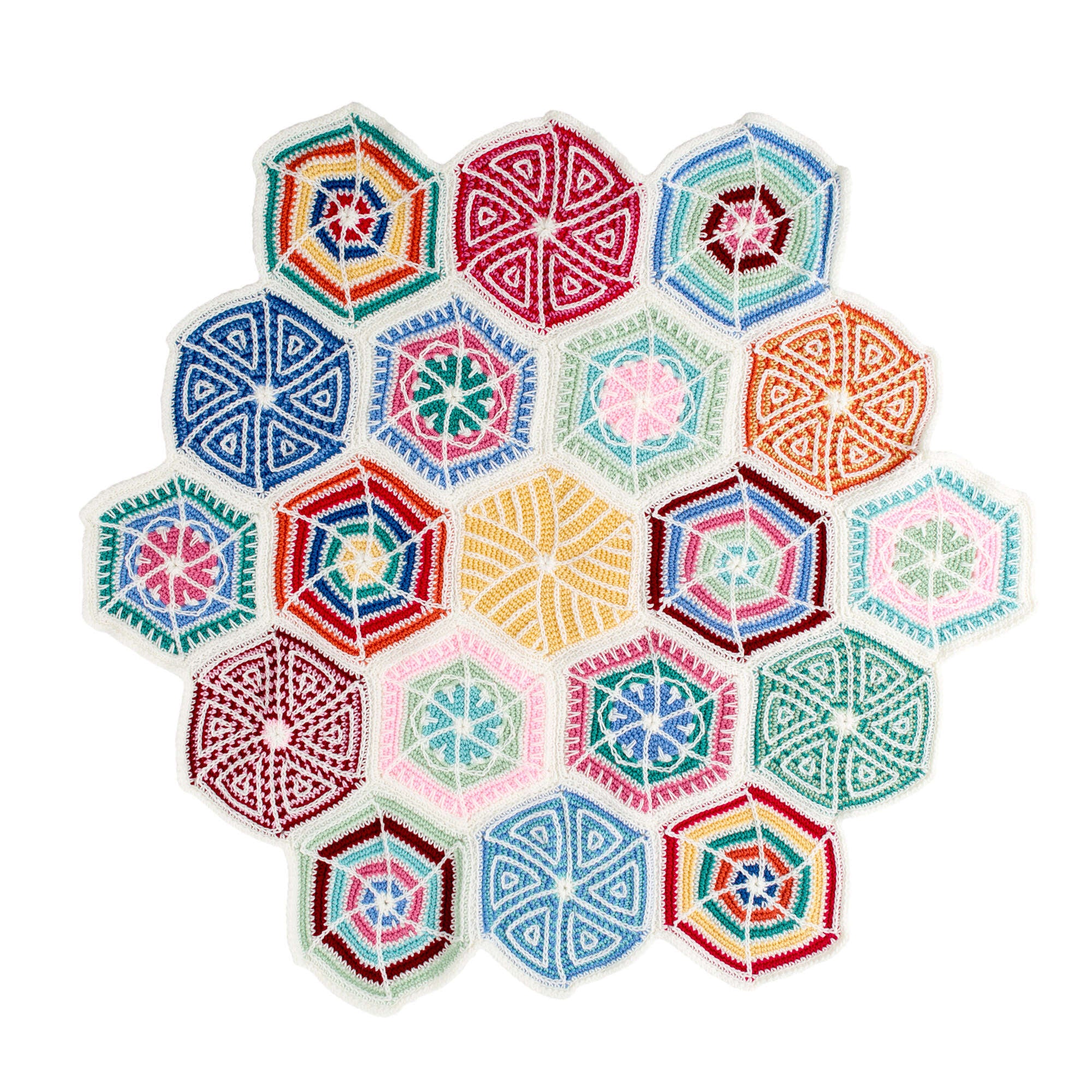 Free Red Heart Mandala Sampler Throw Crochet Pattern | Yarnspirations
