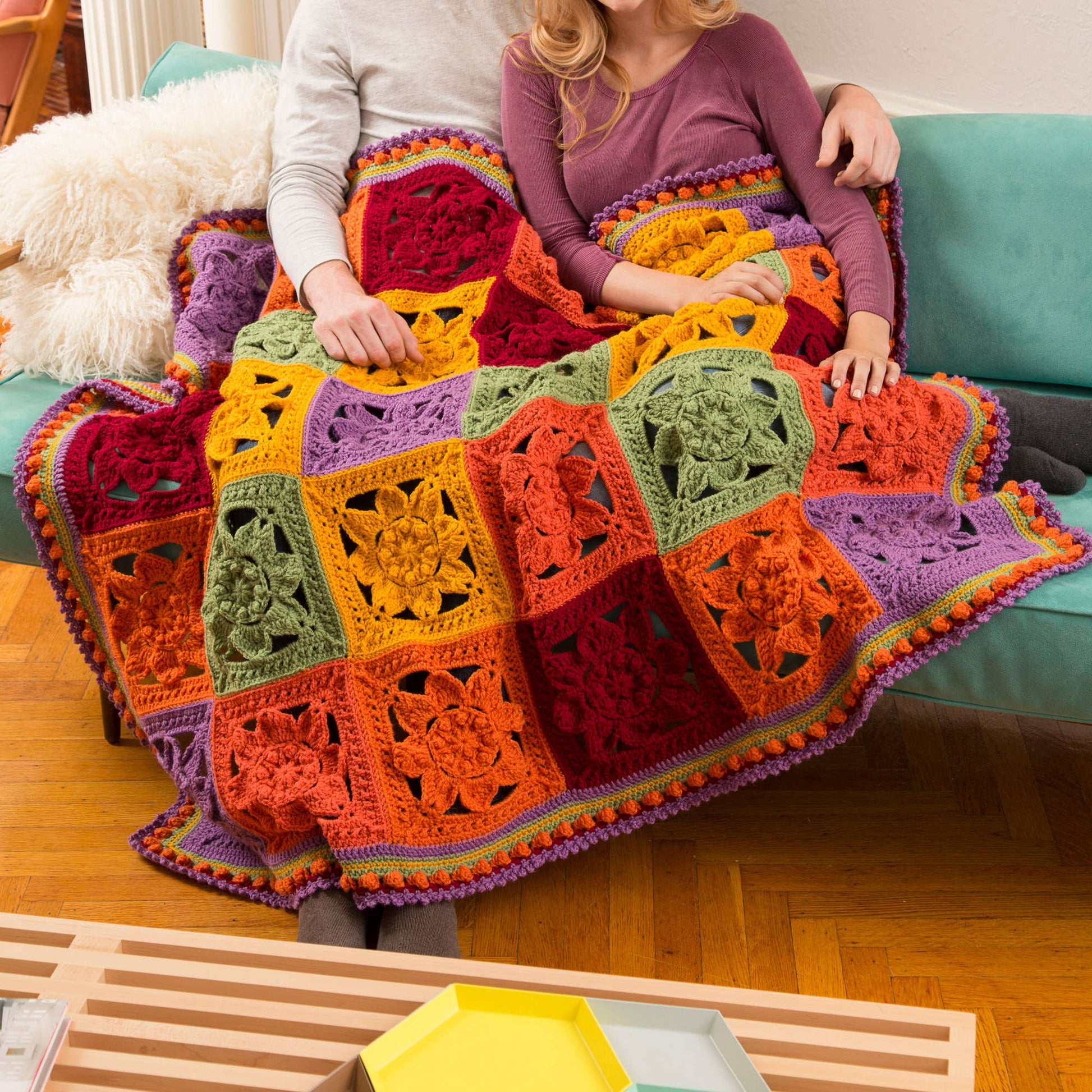 Free Red Heart Fabulous Fall Throw Crochet Pattern | Yarnspirations