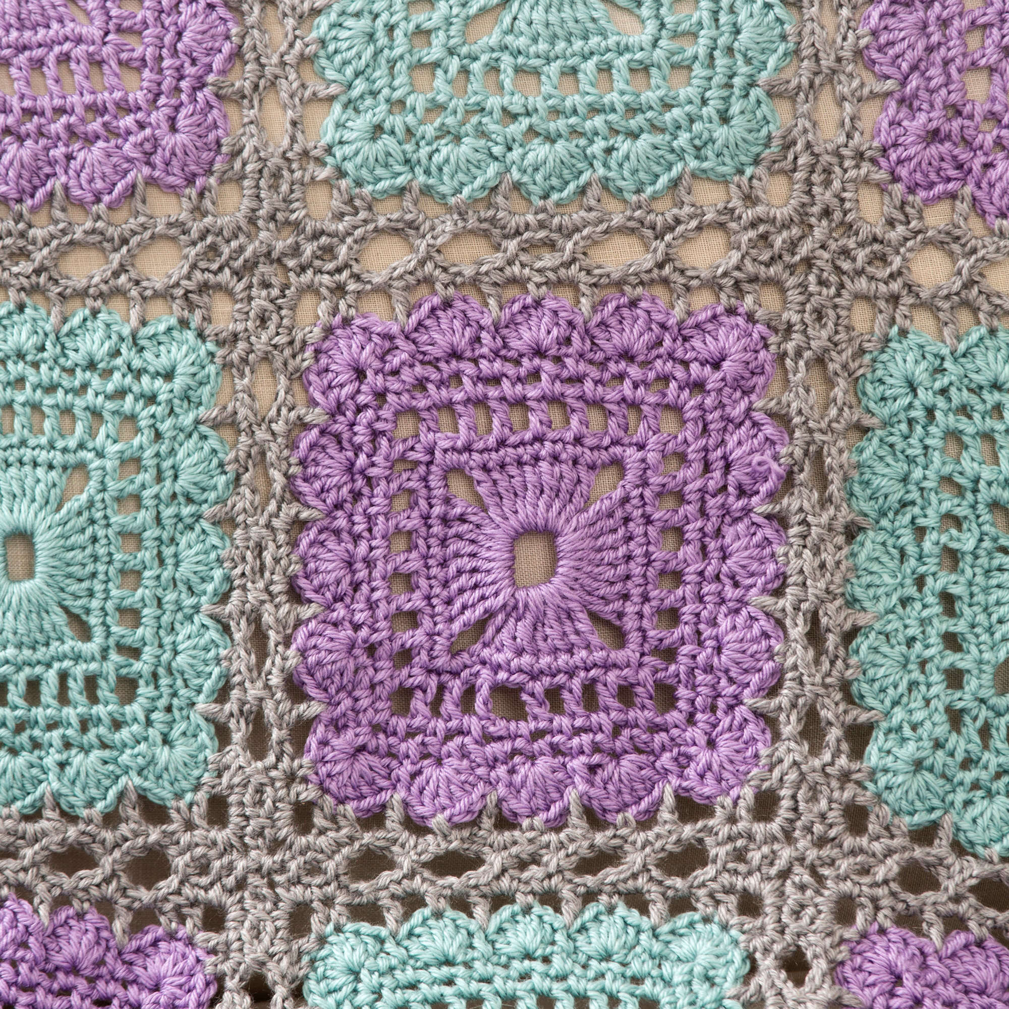 Free Red Heart Lacy Squares Throw Crochet Pattern | Yarnspirations