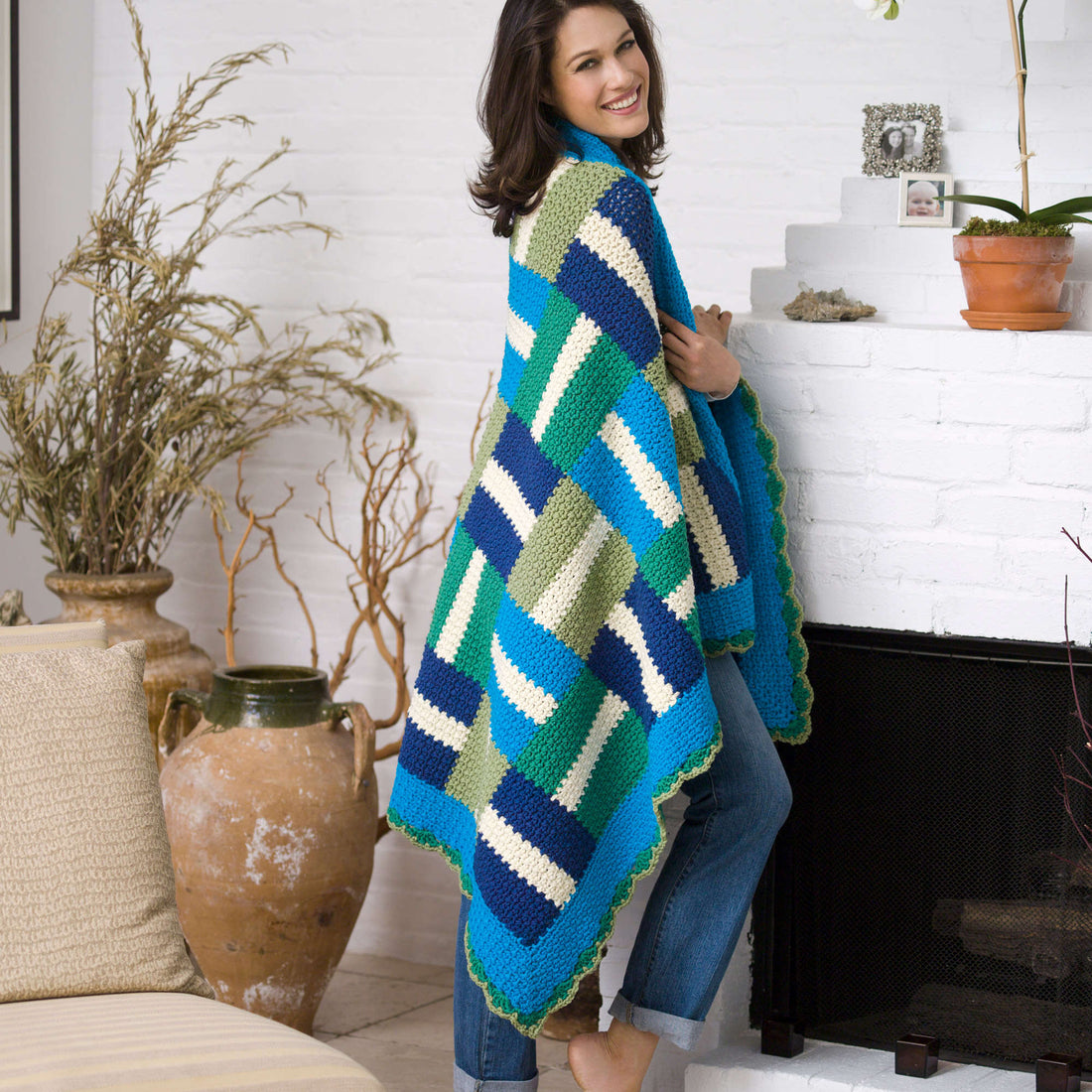 Red Heart Rail Fence Throw | Yarnspirations