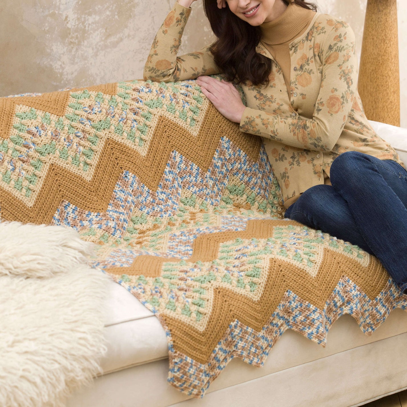 Red Heart Wavy Ripple Throw | Yarnspirations