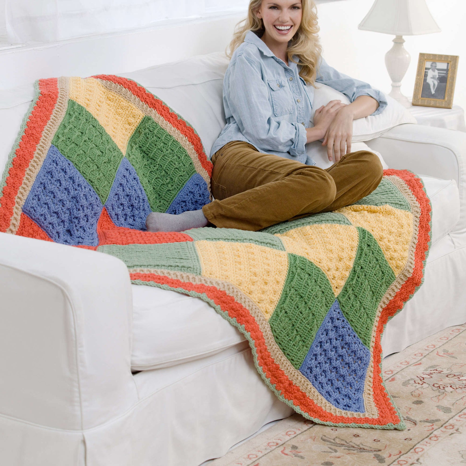 Free Easy Red Heart Sampler Throw Crochet Pattern | Yarnspirations