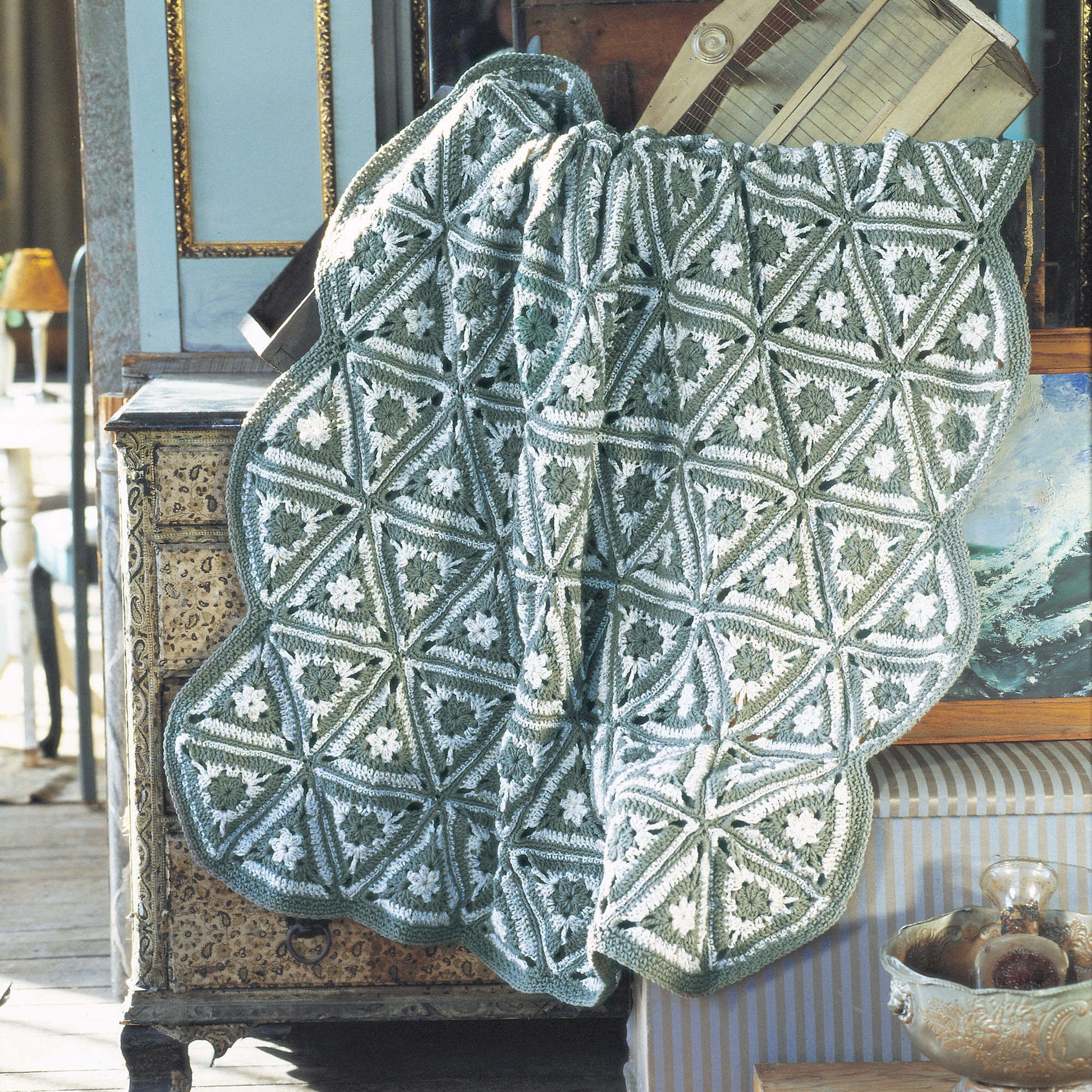 Free Red Heart Angular Granny Throw Crochet Pattern | Yarnspirations