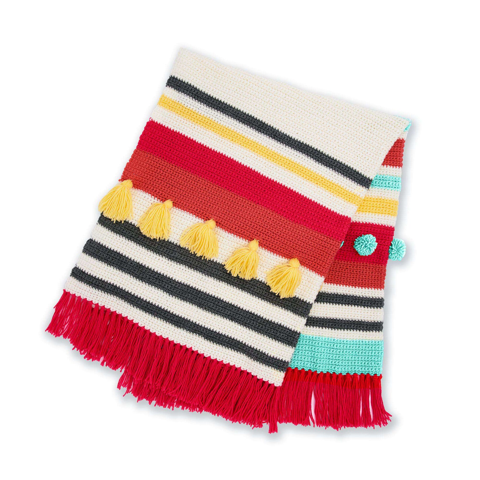 Free Easy Red Heart Mighty Stripey Crochet Blanket Crochet Pattern ...