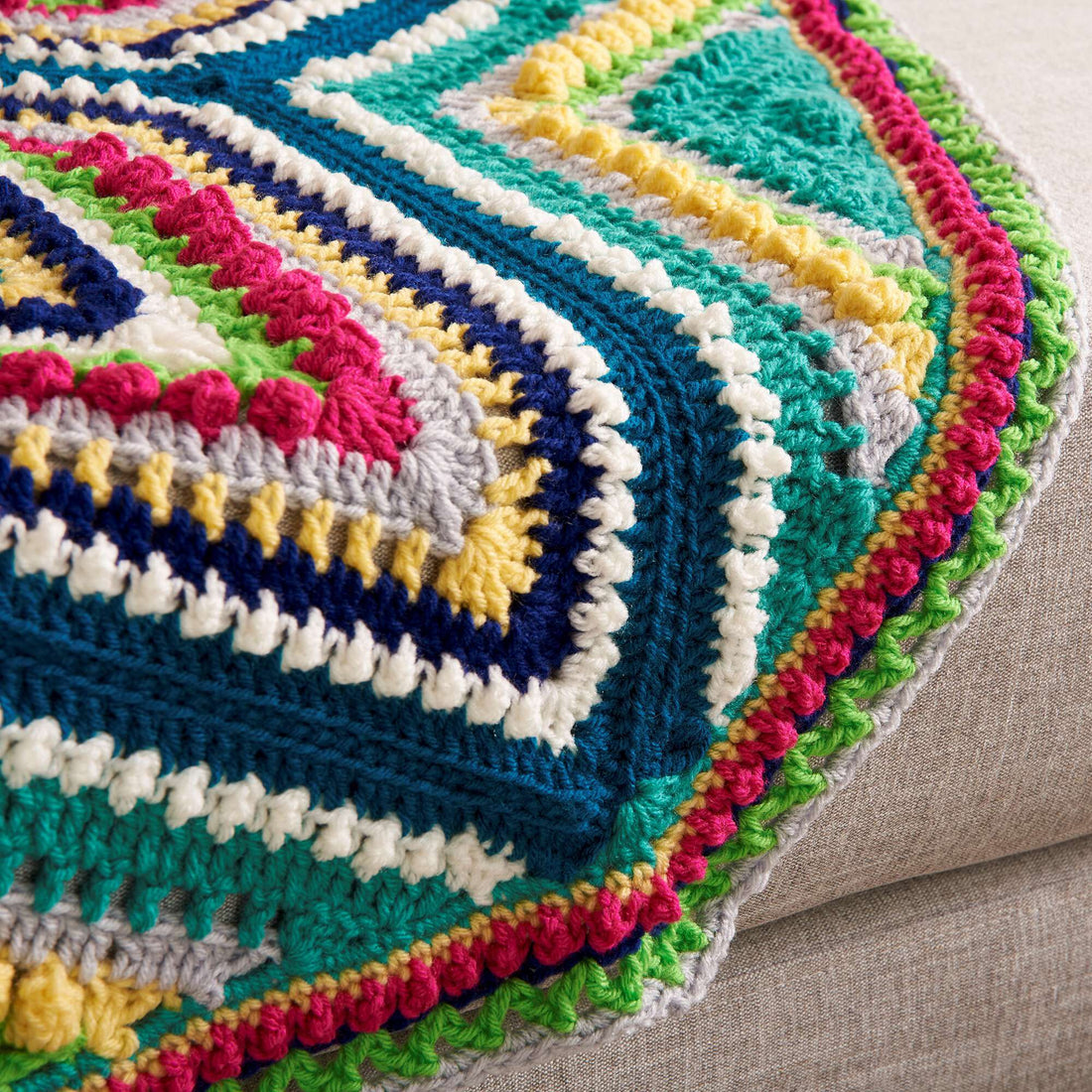 Free Red Heart Study of Geometry Afghan Crochet Pattern | Yarnspirations