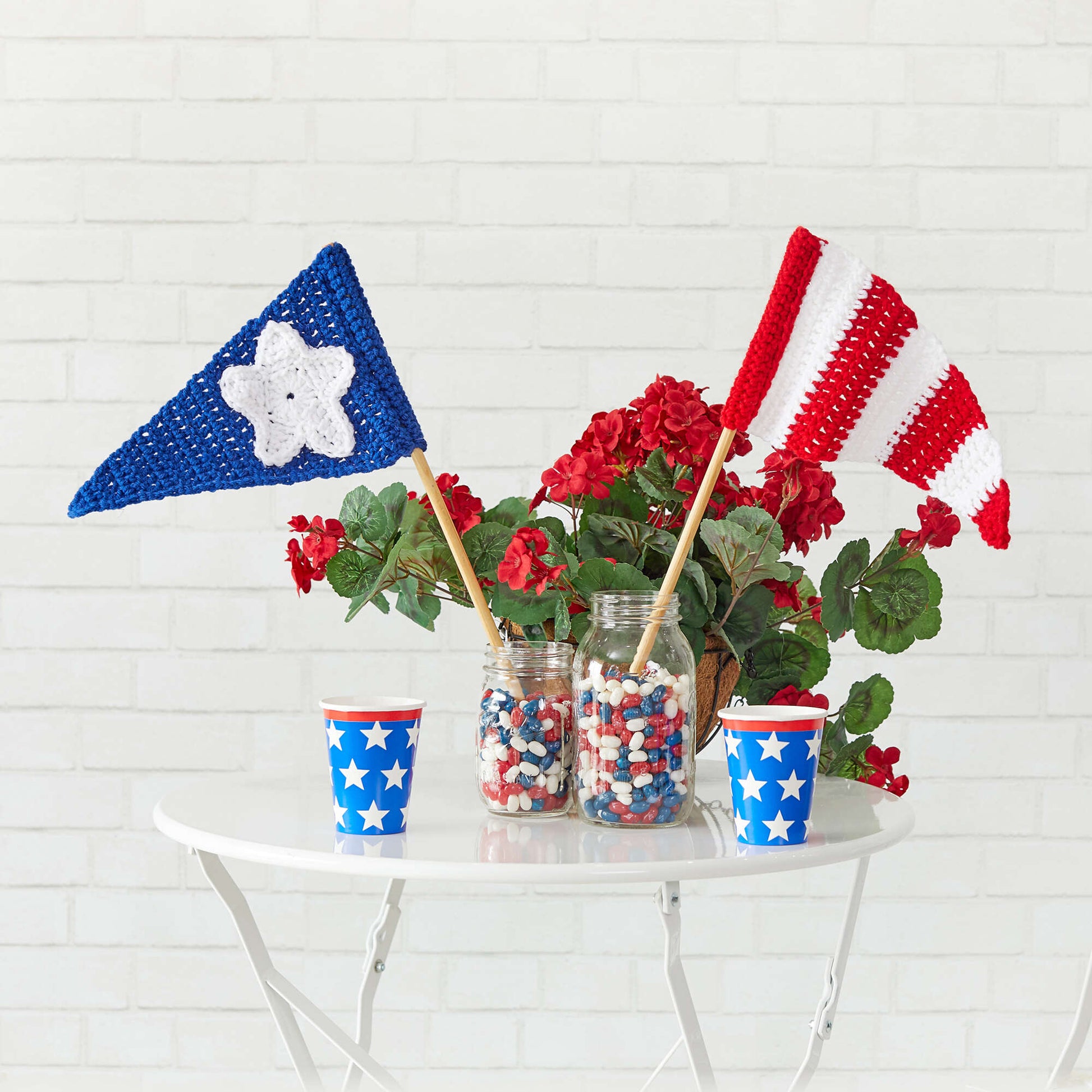 Free Easy Red Heart Parade Pennants Crochet Pattern | Yarnspirations