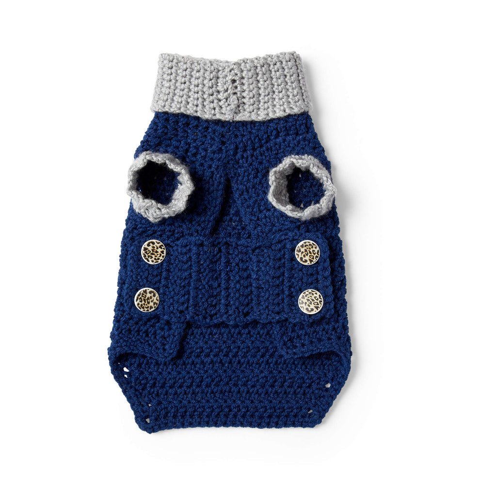 Free Easy Red Heart Cowl Neck Dog Coat Crochet Pattern | Yarnspirations