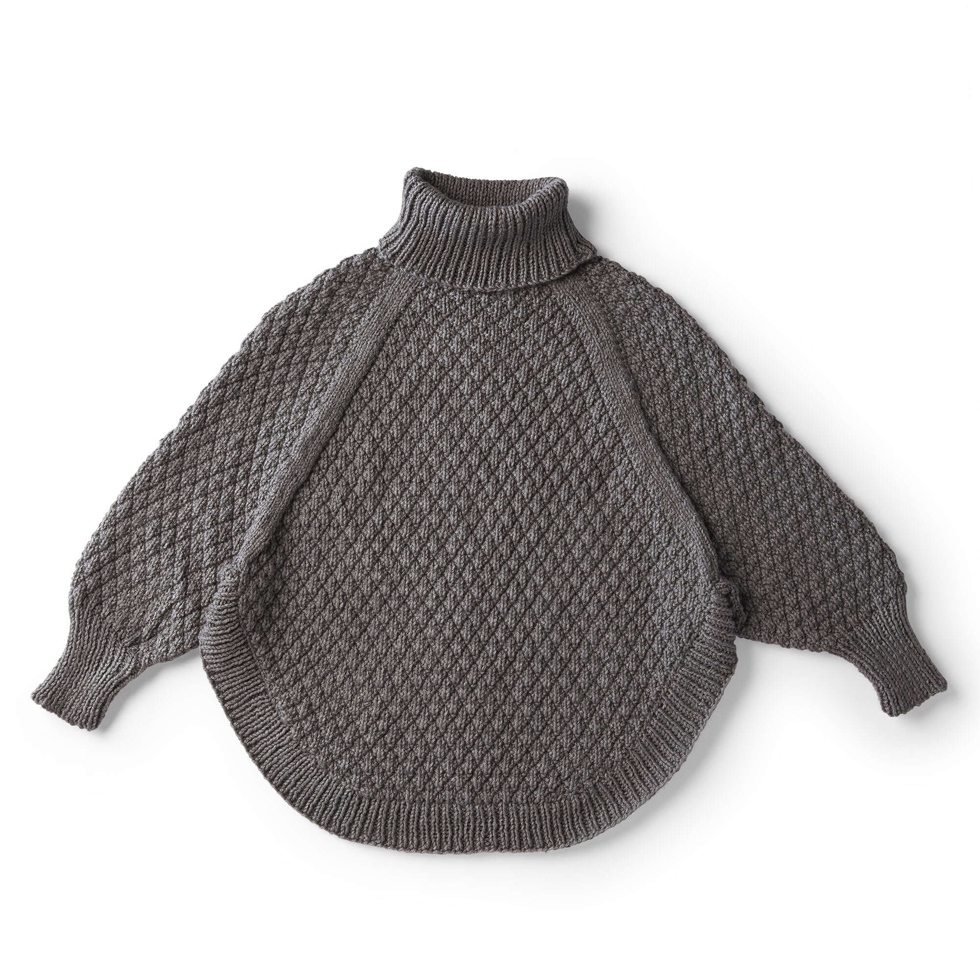 Free Red Heart Diamond Texture Poncho Knitting Pattern | Yarnspirations