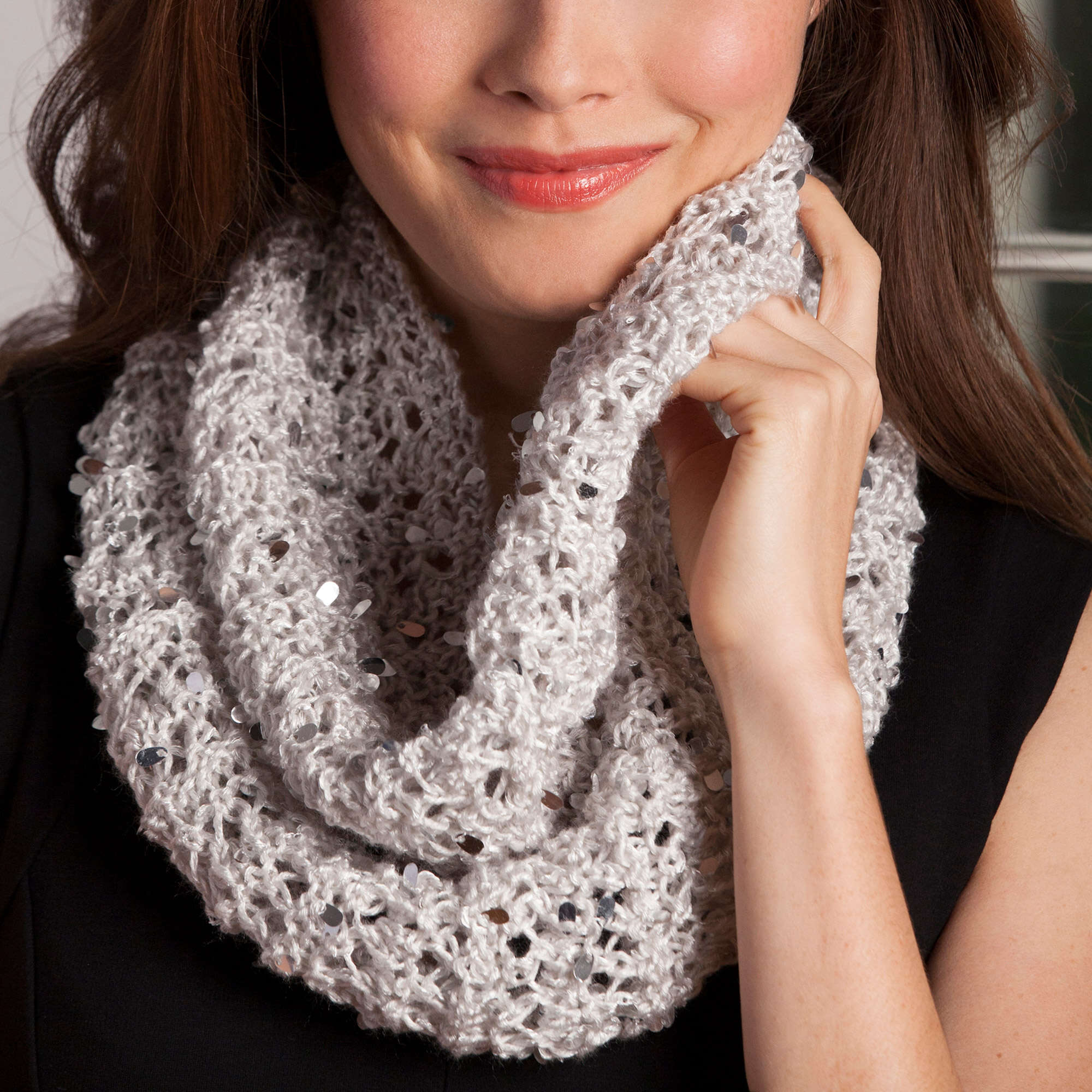 Free Easy Red Heart Elegant Night Cowl Knitting Pattern | Yarnspirations