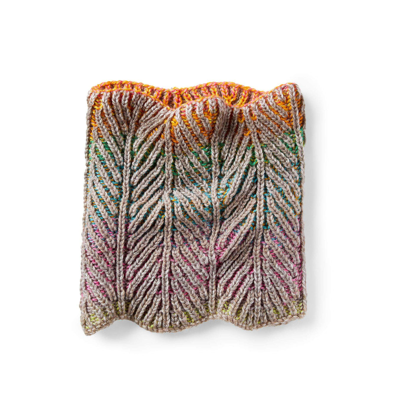 Red Heart Brioche Knit Zigzag Cowl | Yarnspirations