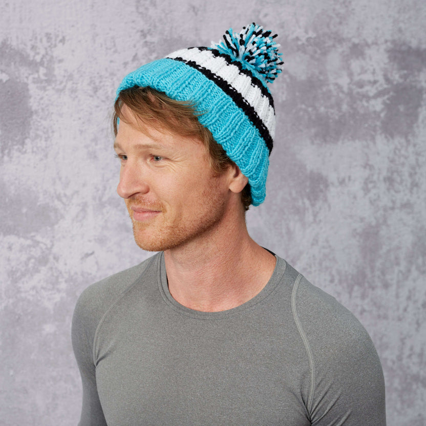 Free Easy Red Heart Game Day Hat Knitting Pattern | Yarnspirations