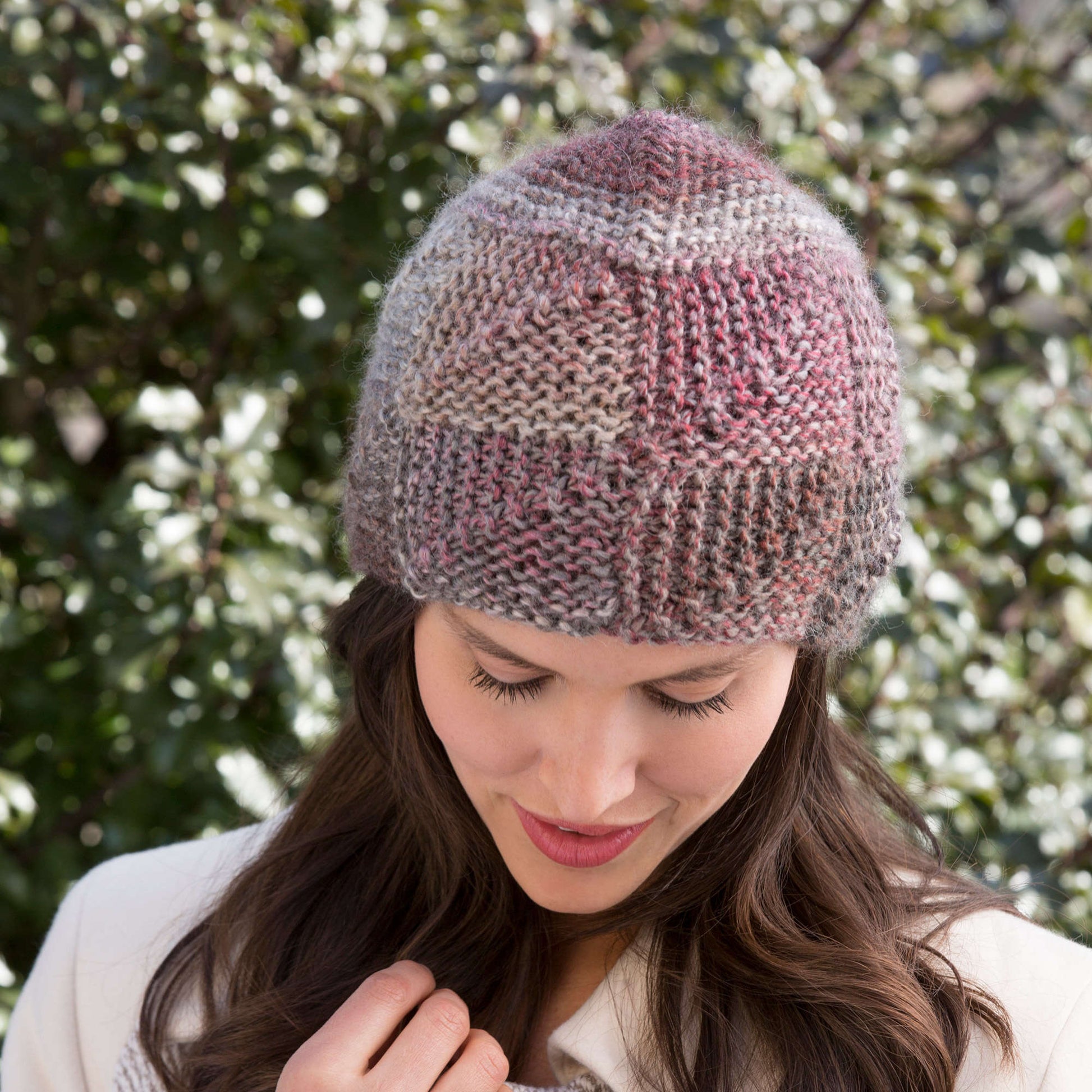 Free Easy Red Heart Shaded Mitered Hat Knitting Pattern | Yarnspirations
