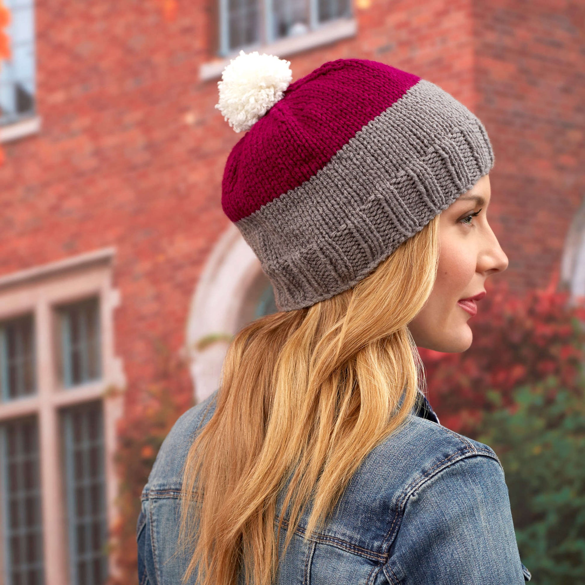 Free Easy Red Heart Color Block Hat Knitting Pattern | Yarnspirations