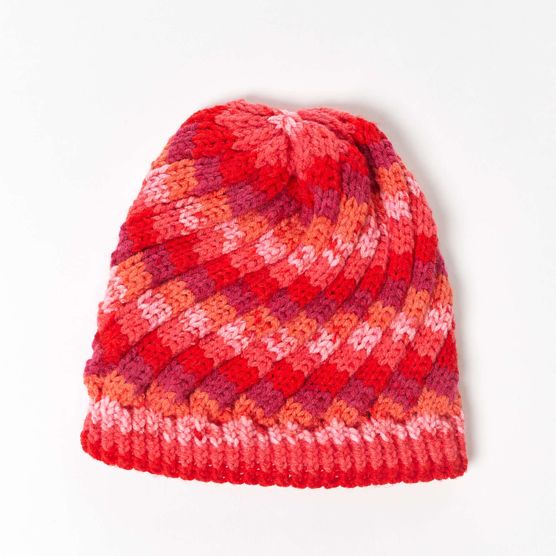 Free Red Heart Twisted Stripes Hat Knitting Pattern | Yarnspirations
