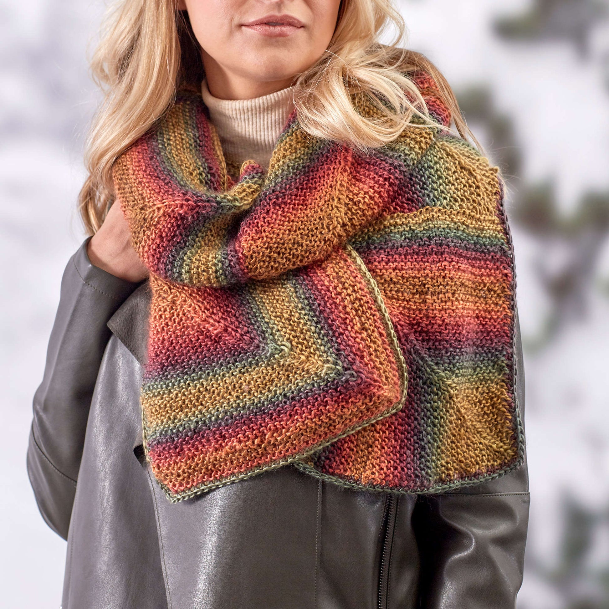 Free Easy Red Heart Amazing Mitered Scarf Knitting Pattern | Yarnspirations