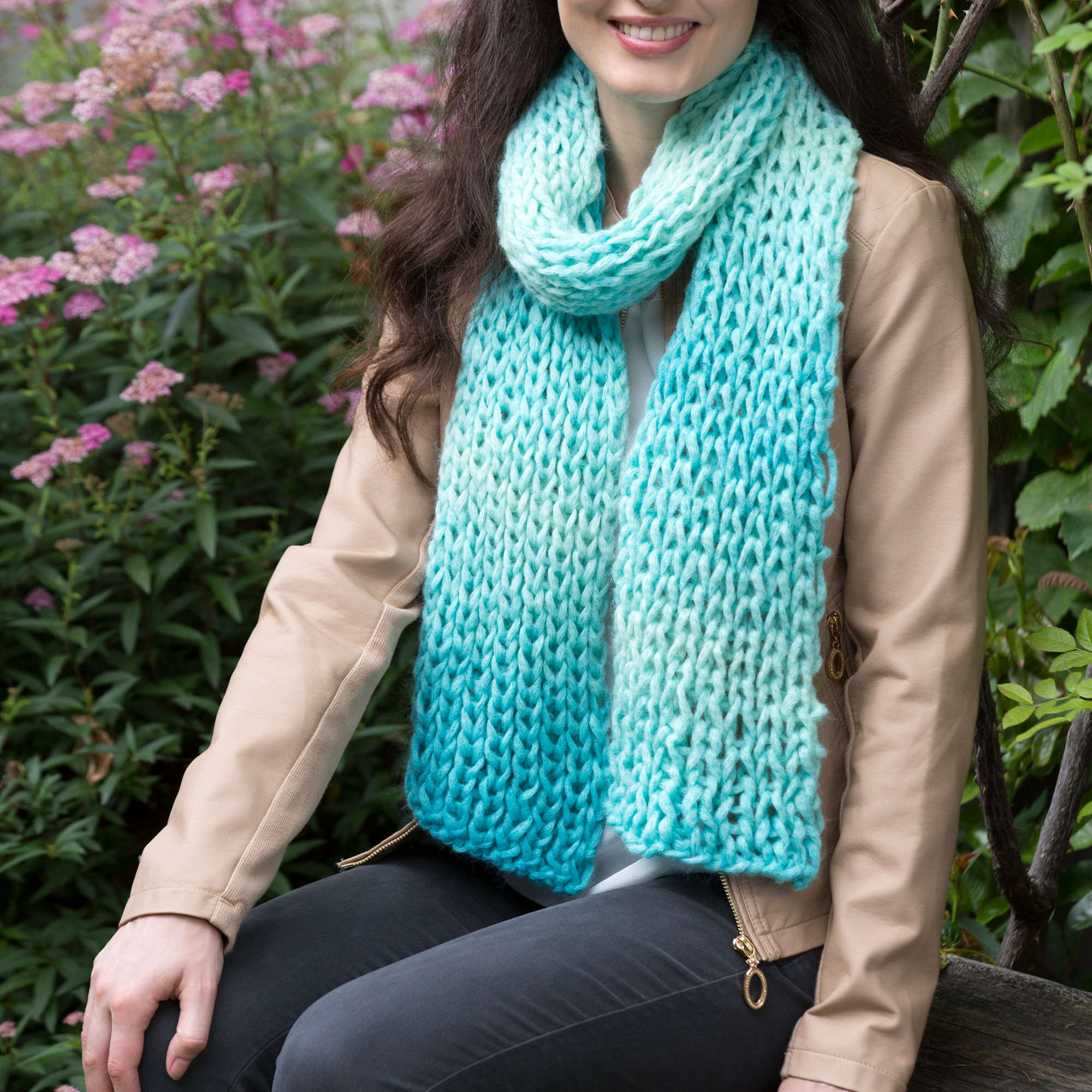 Free Easy Red Heart Sea Glass Scarf Knitting Pattern | Yarnspirations