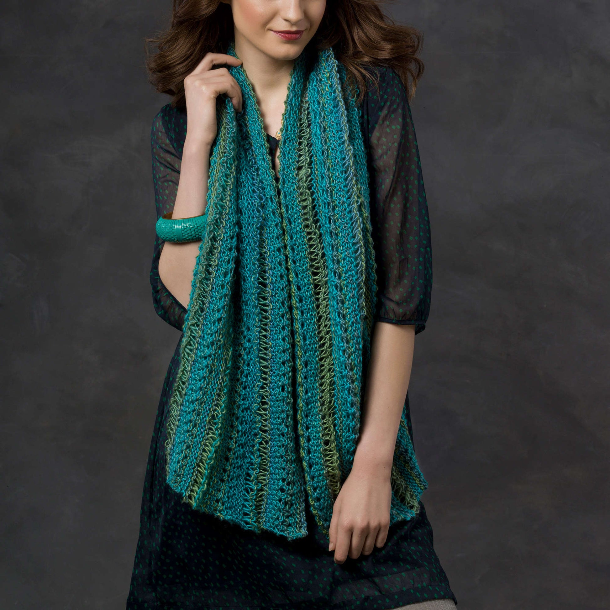 Free Easy Red Heart Tidal Wave Sampler Stole Knitting Pattern ...